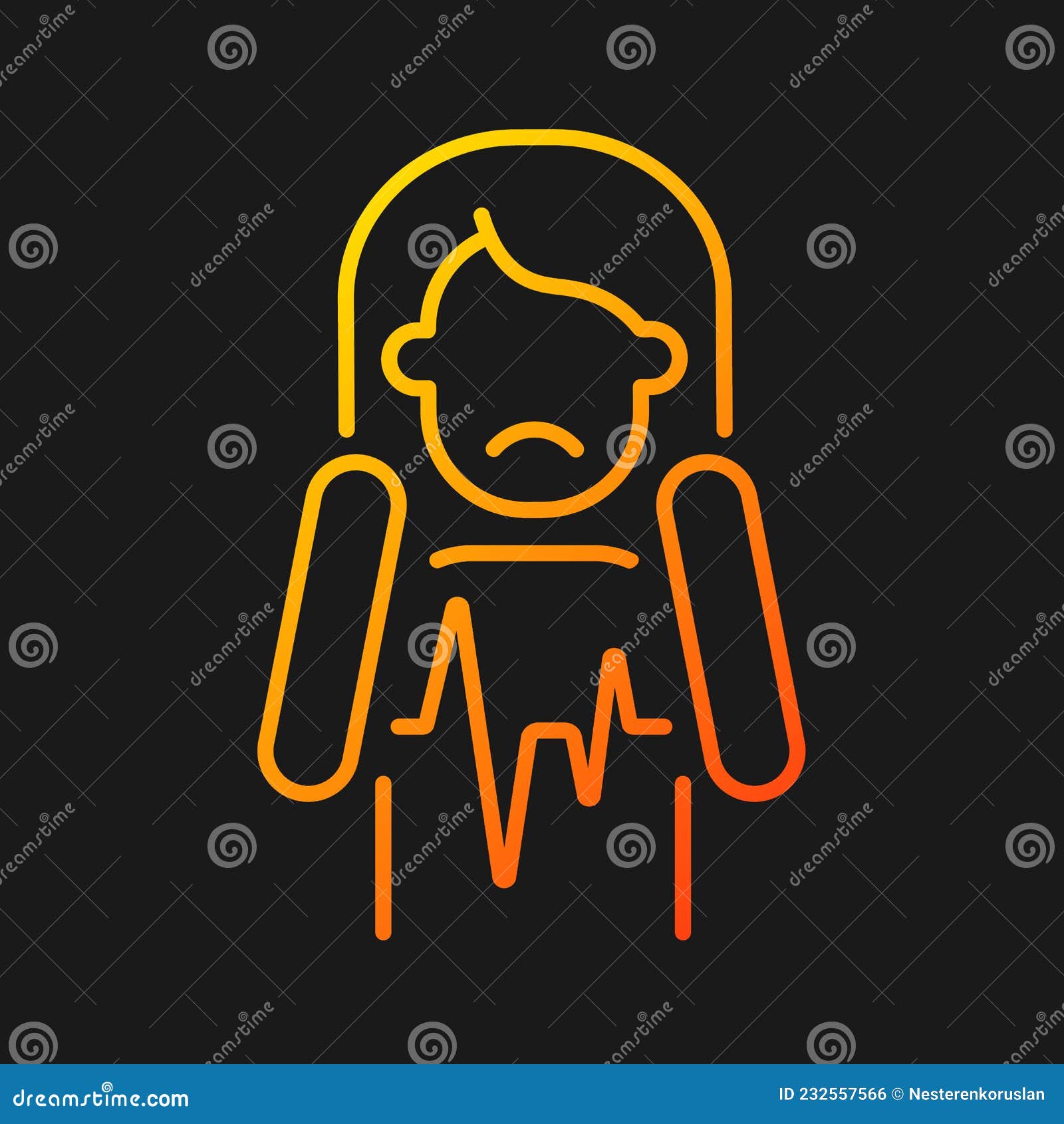 Heart Palpitations Gradient Vector Icon for Dark Theme Stock Vector ...
