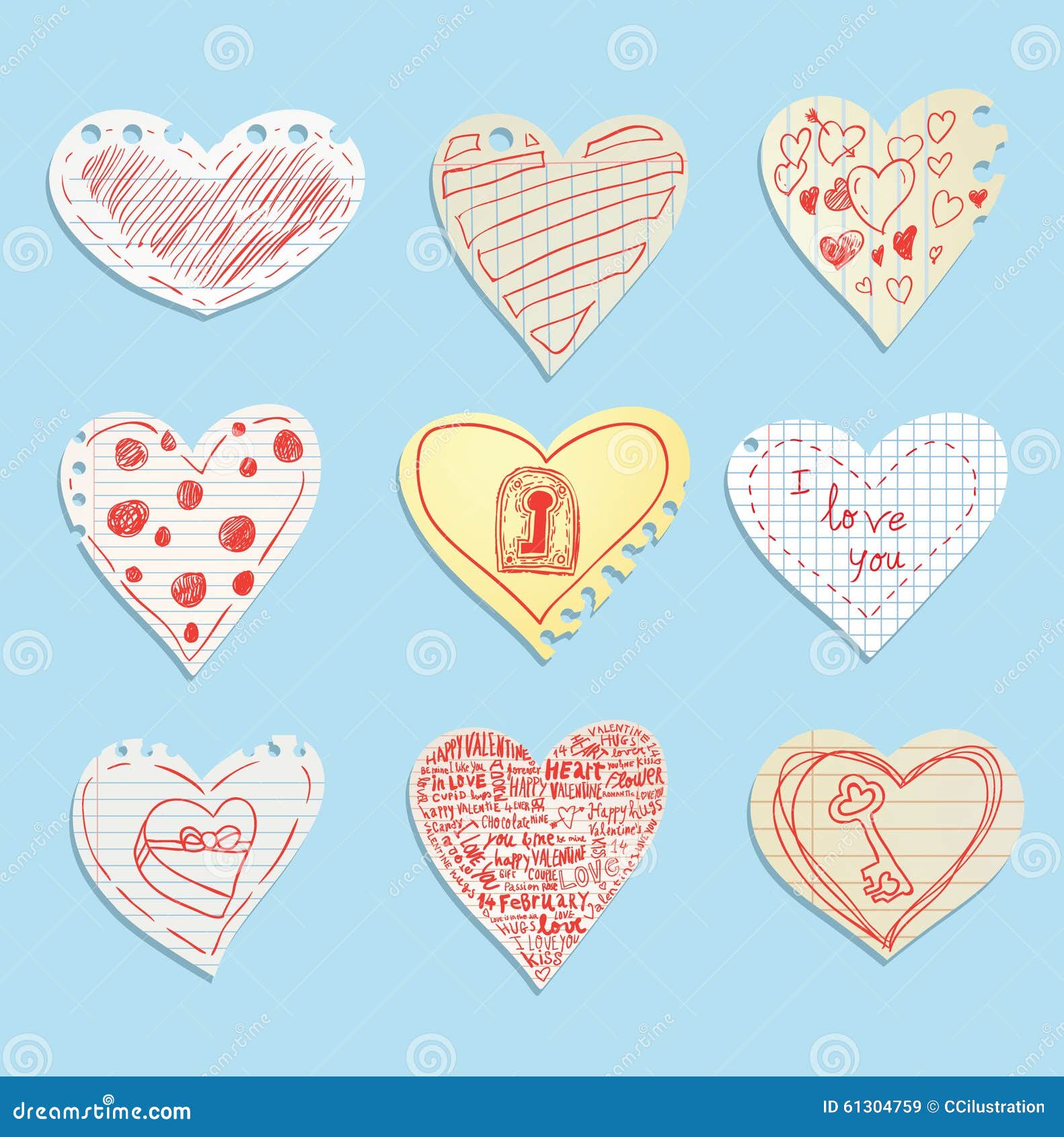 Heart in Paper Note, Illustration. Stock Vector - Illustration of icon ...