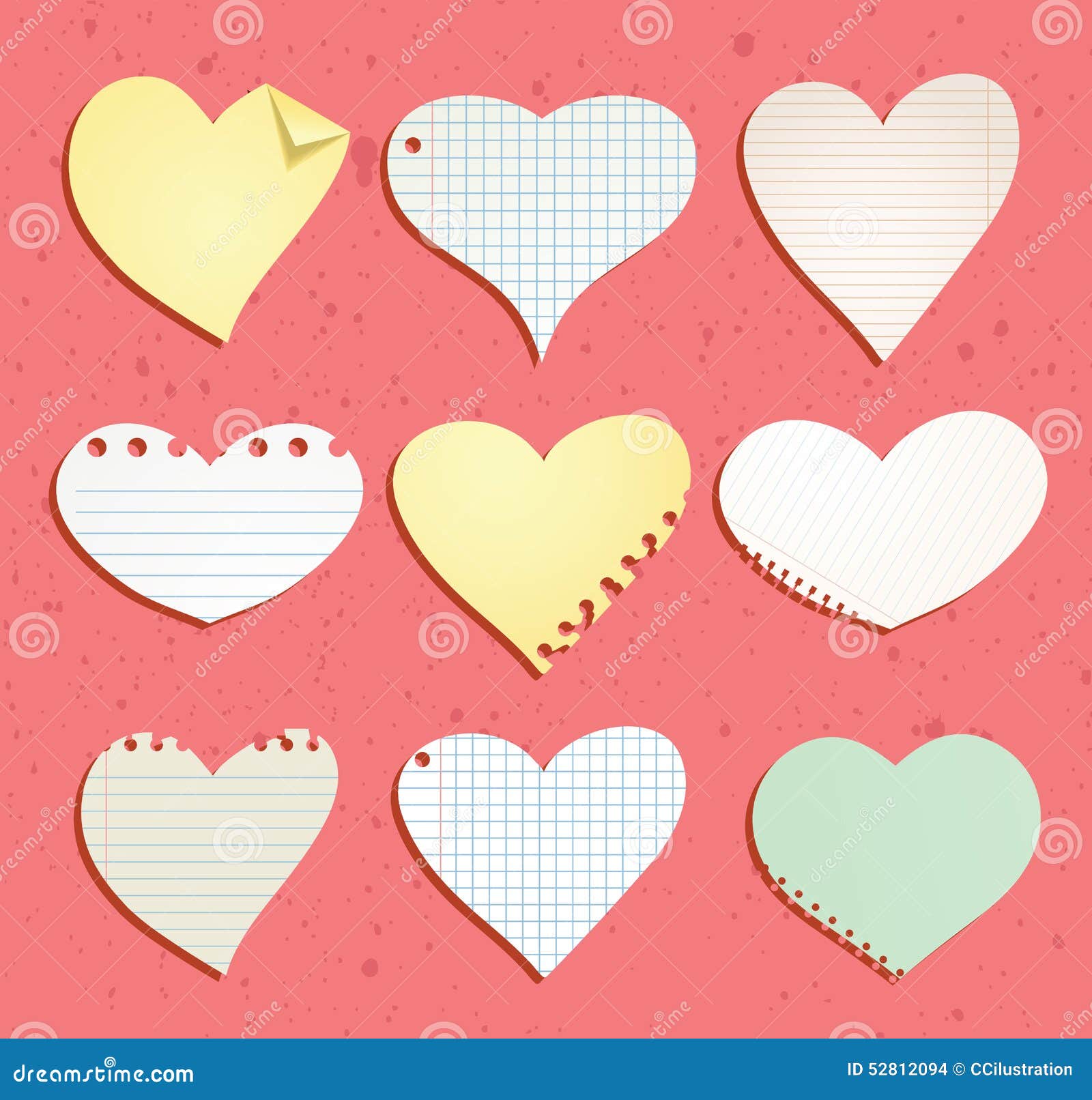 Heart Paper Note, Vector Illustration Stock Vector - Illustration of ...