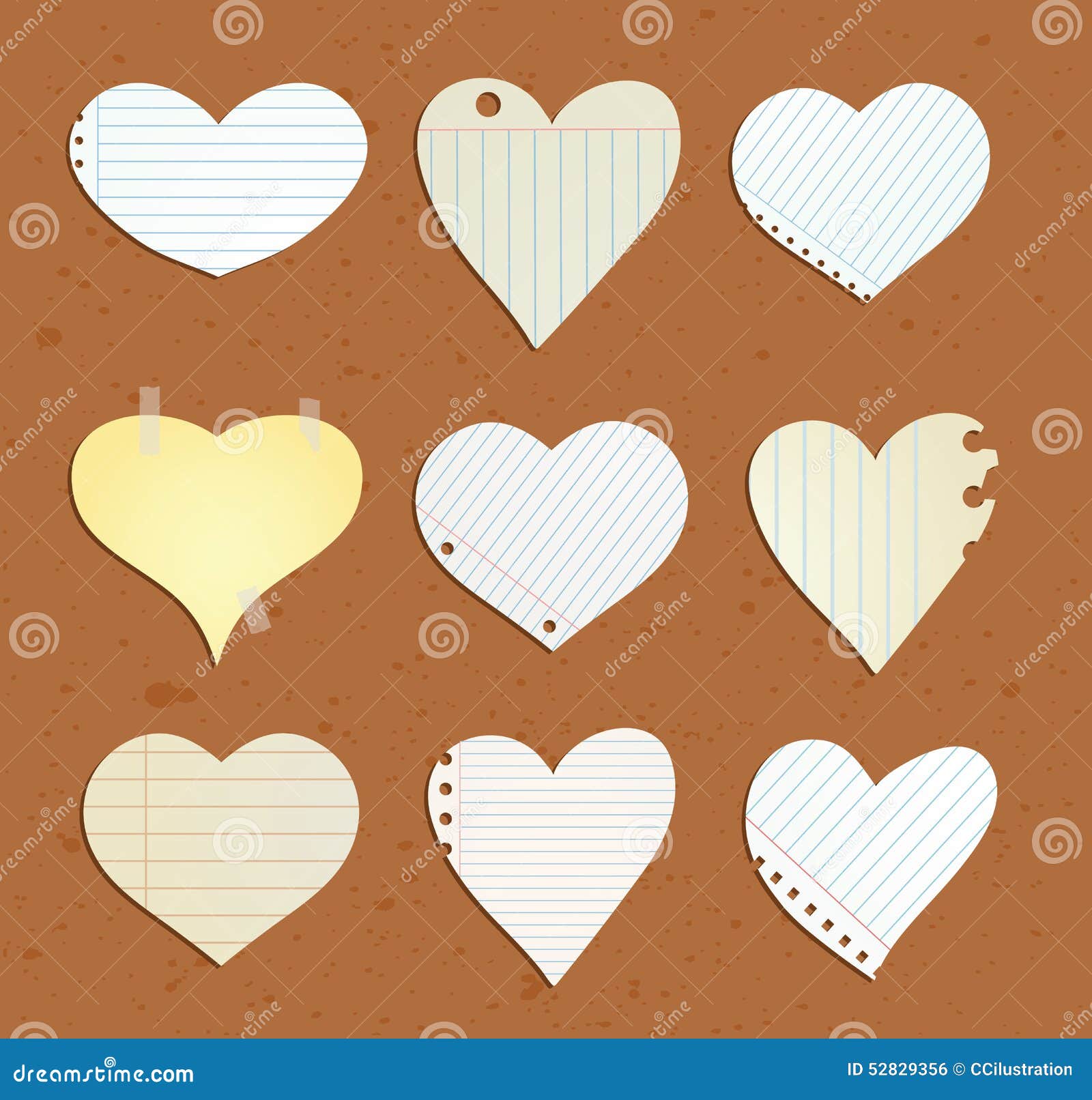 Heart Paper Note, Vector Illustration. Stock Vector - Illustration of ...