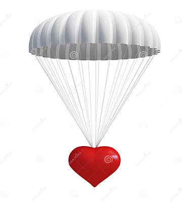 Heart at parachute stock illustration. Illustration of passion - 17788539