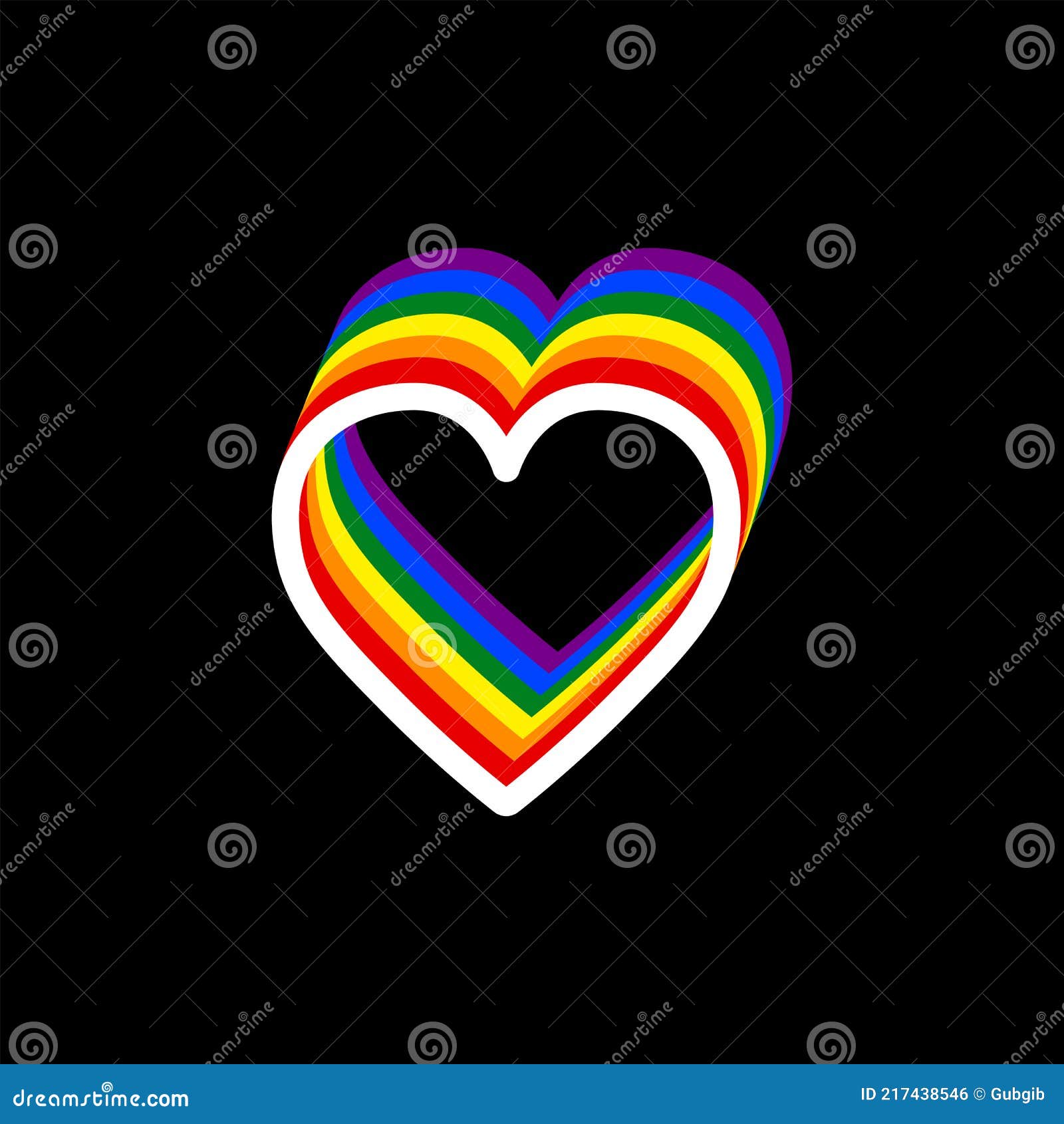 Heart Pattern 3d Effect and LGBT Pride Flag Stock Vector - Illustration ...