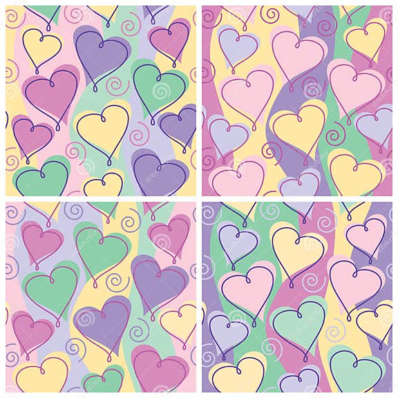 Heart Pattern, Kids Birthday Stock Vector - Illustration of shower ...