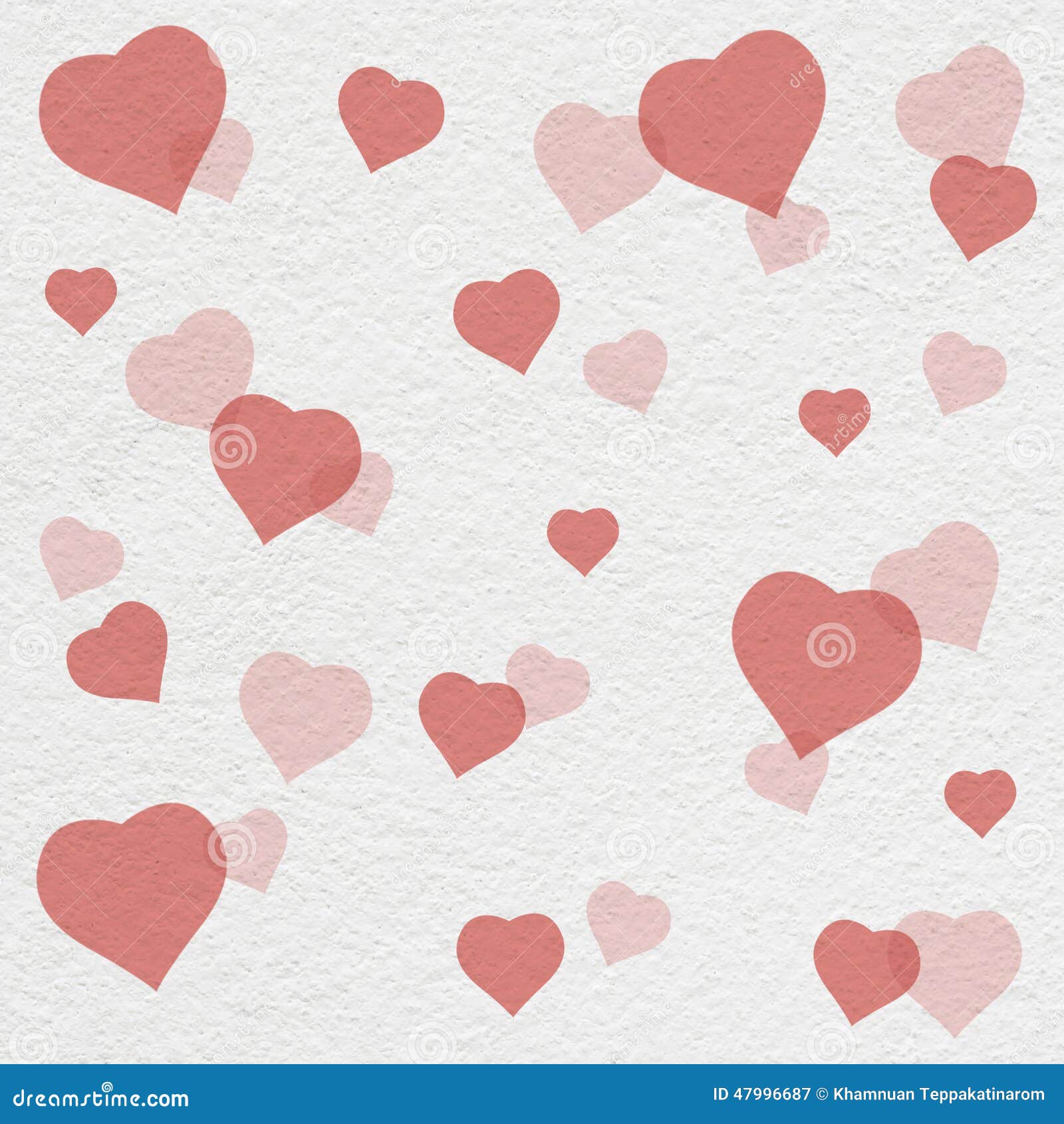 Heart Pattern Painting on the White Wall Stock Image - Image of cement ...