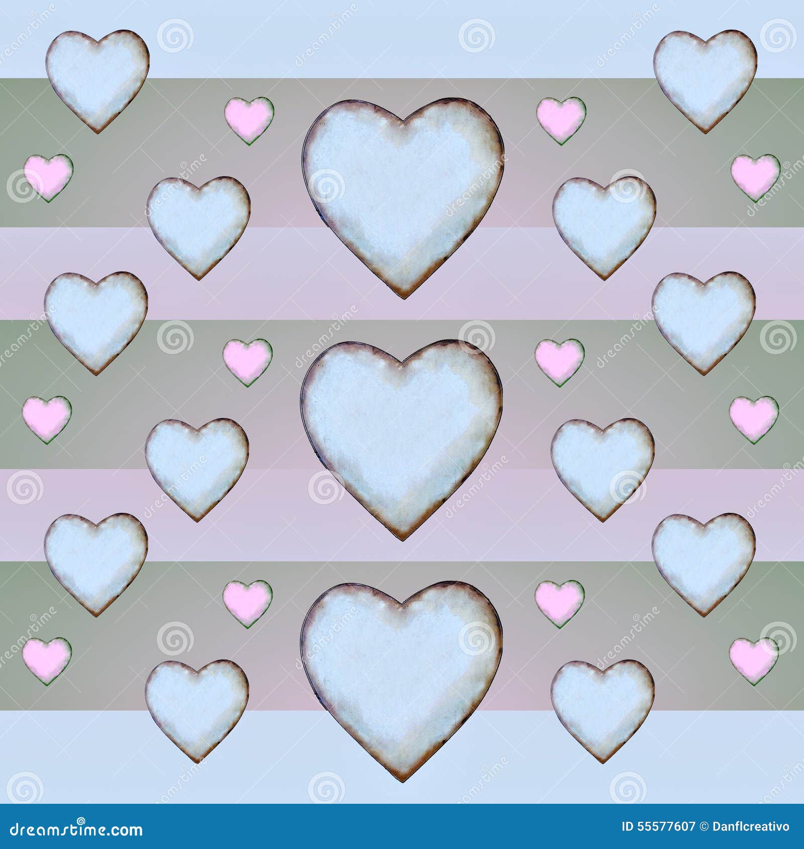 Heart Pattern in Pastel Tones Stock Illustration - Illustration of ...