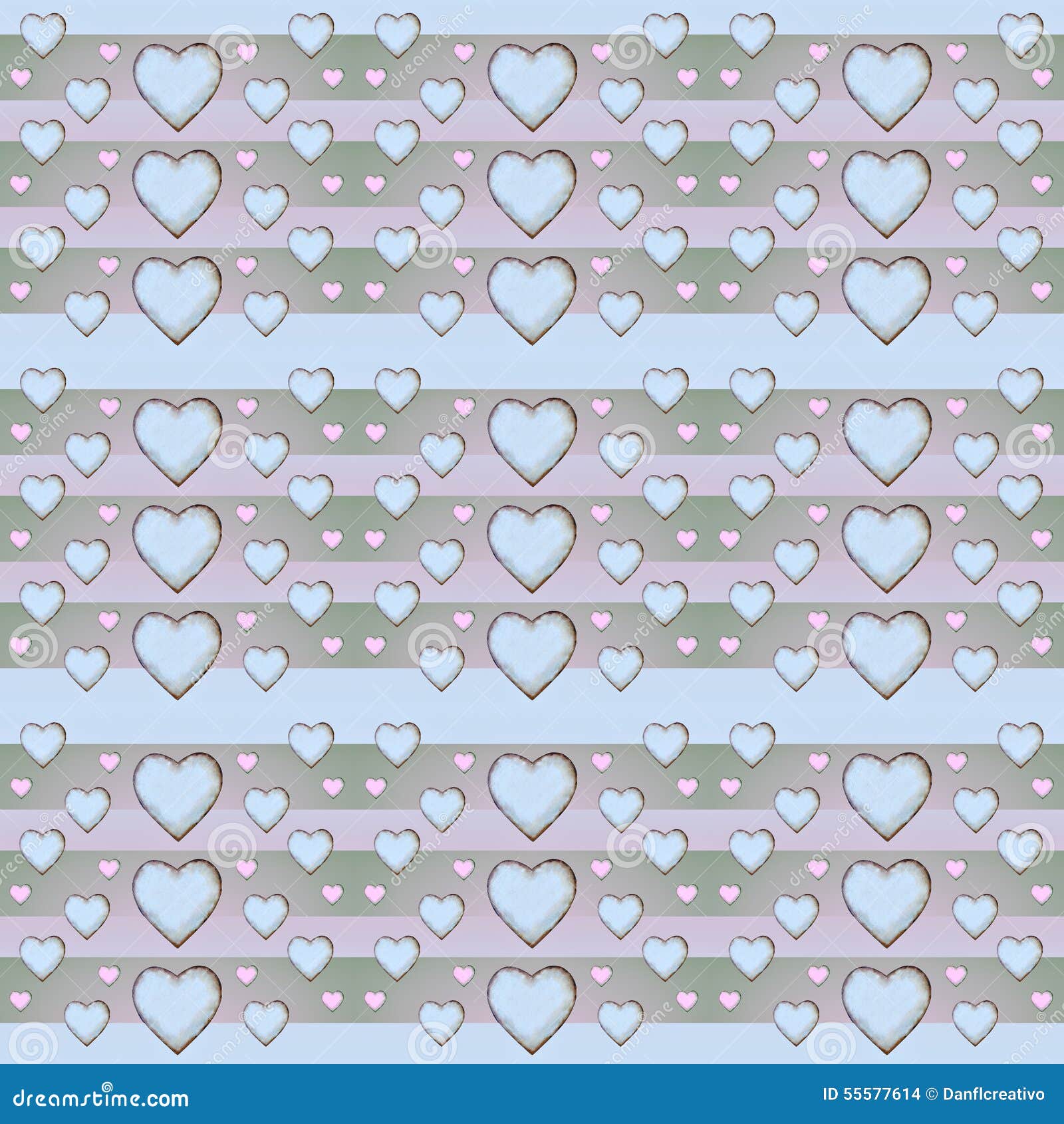 Heart Pattern in Pastel Tones Stock Illustration - Illustration of ...