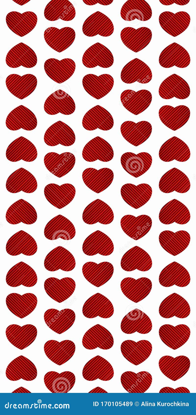 Heart Pattern with Red Texture on a White Background Stock Illustration ...