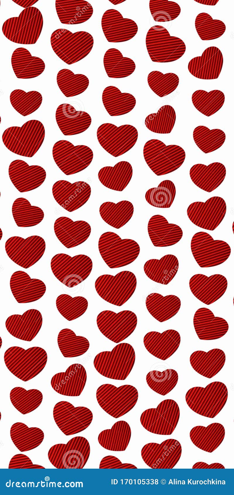 Heart Pattern with Red Texture on a White Background Stock Illustration ...