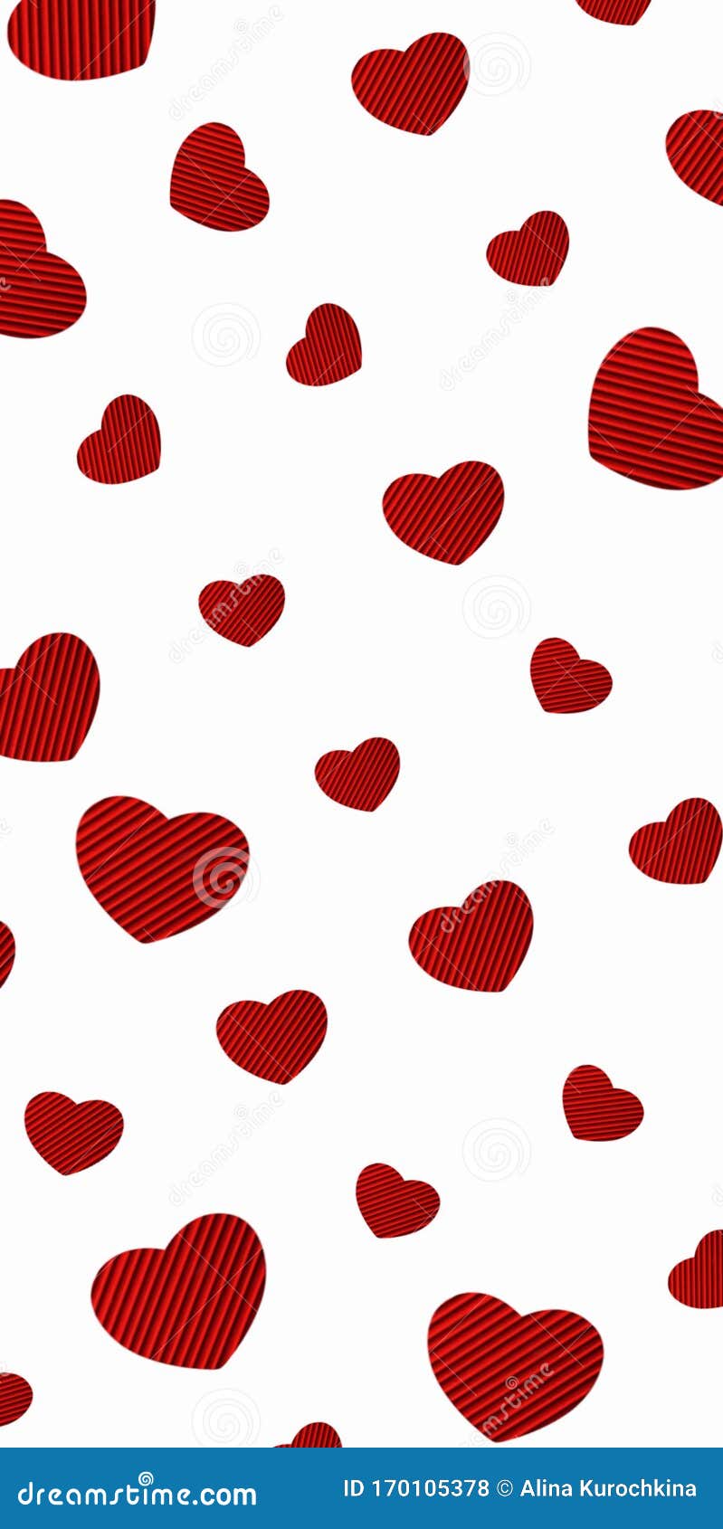 Heart Pattern with Red Texture on a White Background Stock Illustration ...