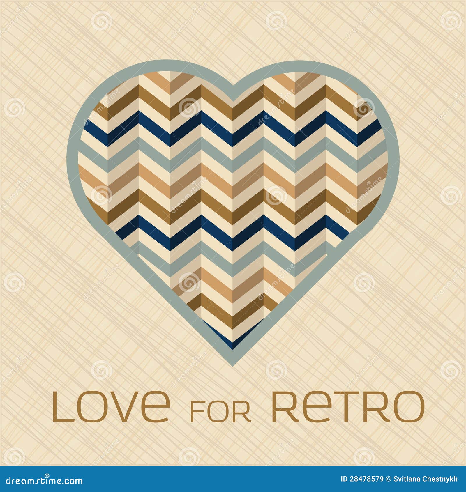 Heart with Pattern in Retro Colors Stock Vector - Illustration of ...