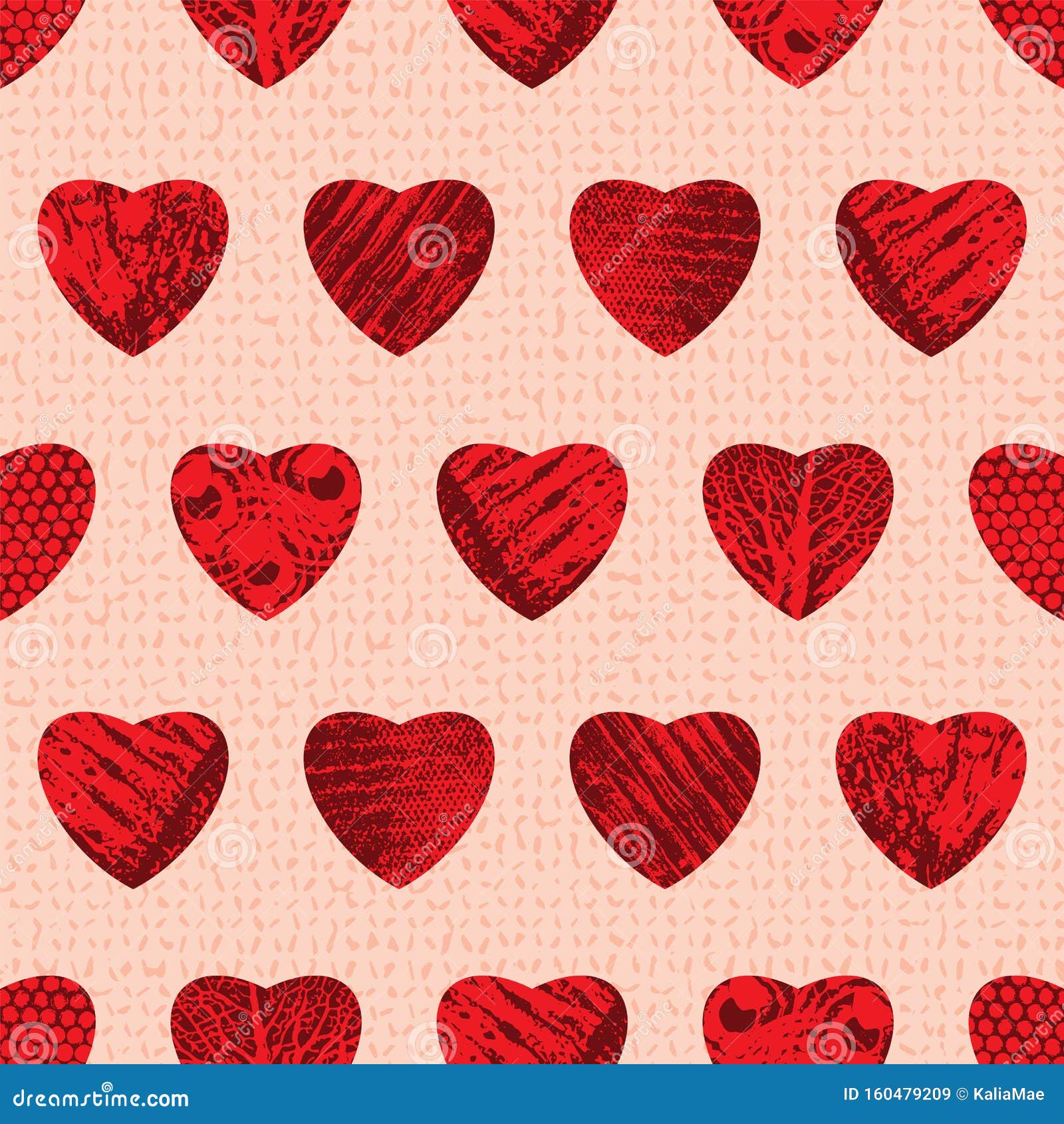 Heart Pattern Seamless Background Design Print. Textured Hearts ...
