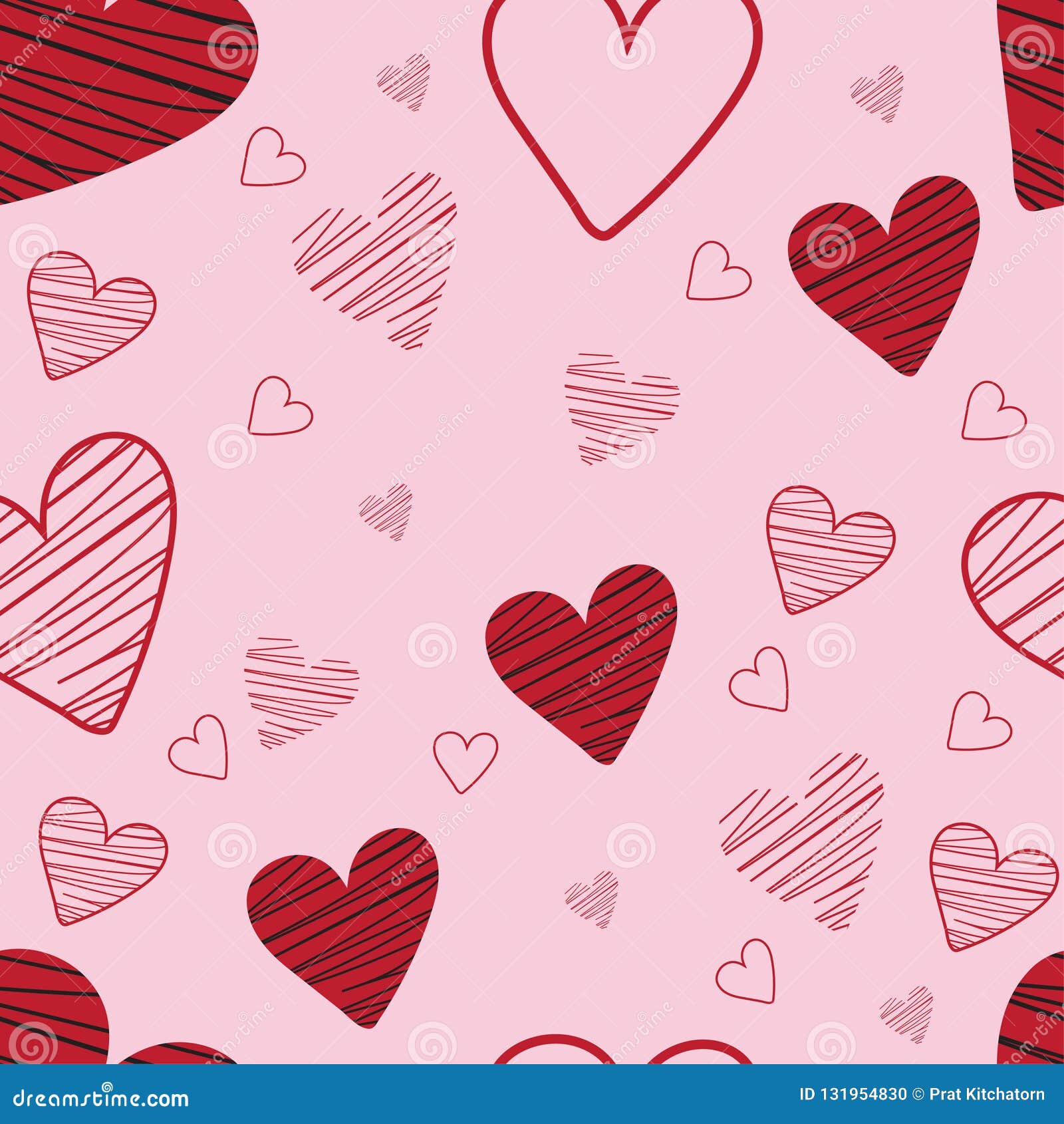 Heart Pattern Seamless Background Stock Illustration - Illustration of ...