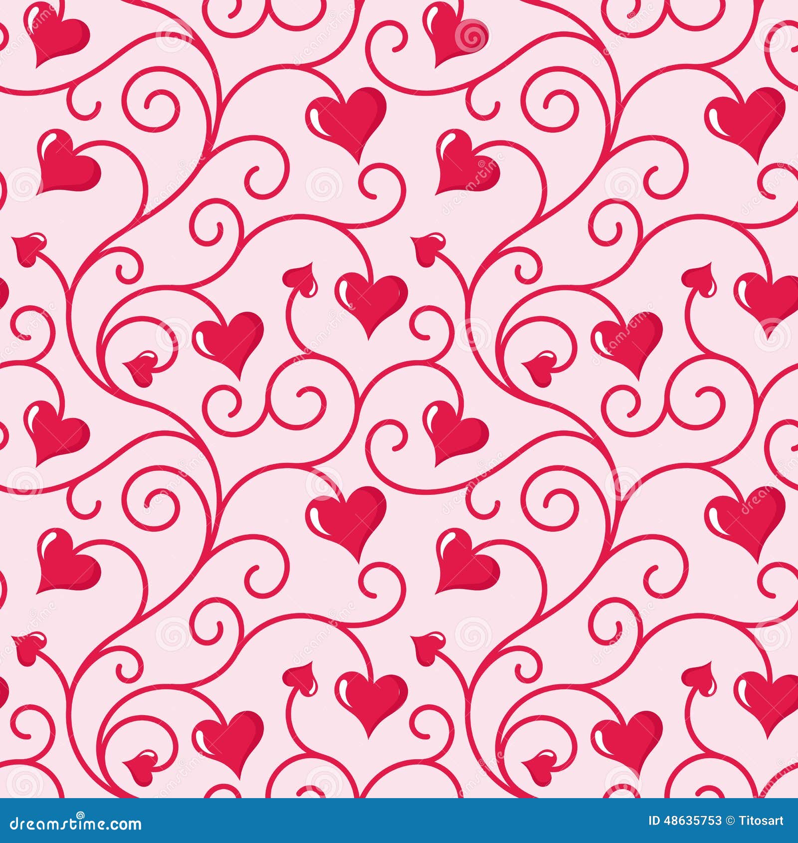 Heart pattern stock vector. Illustration of decoration - 48635753