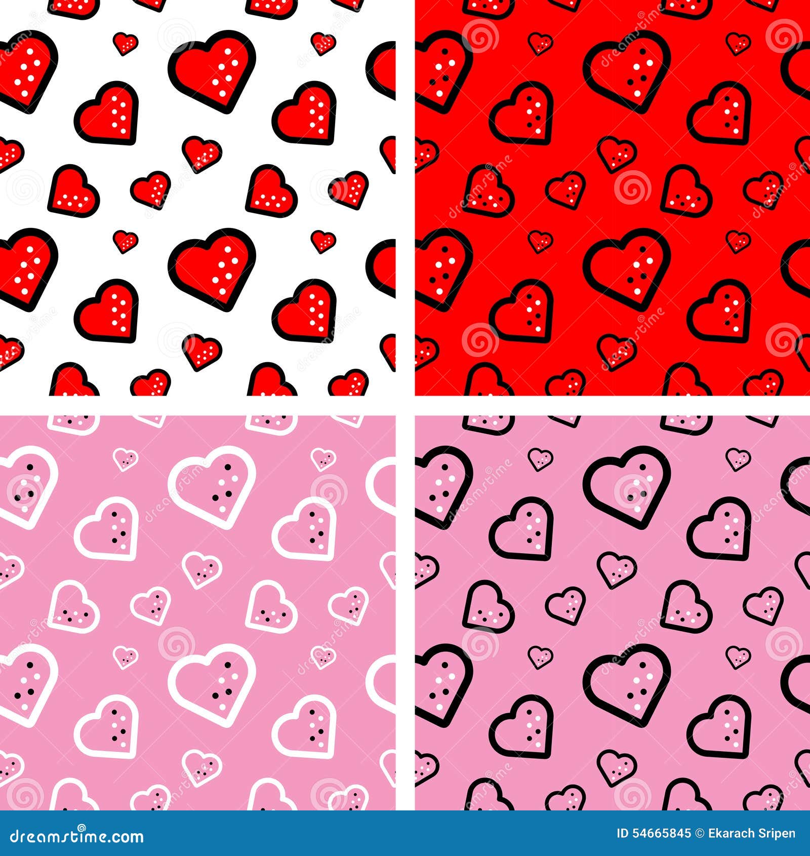 Heart pattern stock vector. Illustration of seamless - 54665845