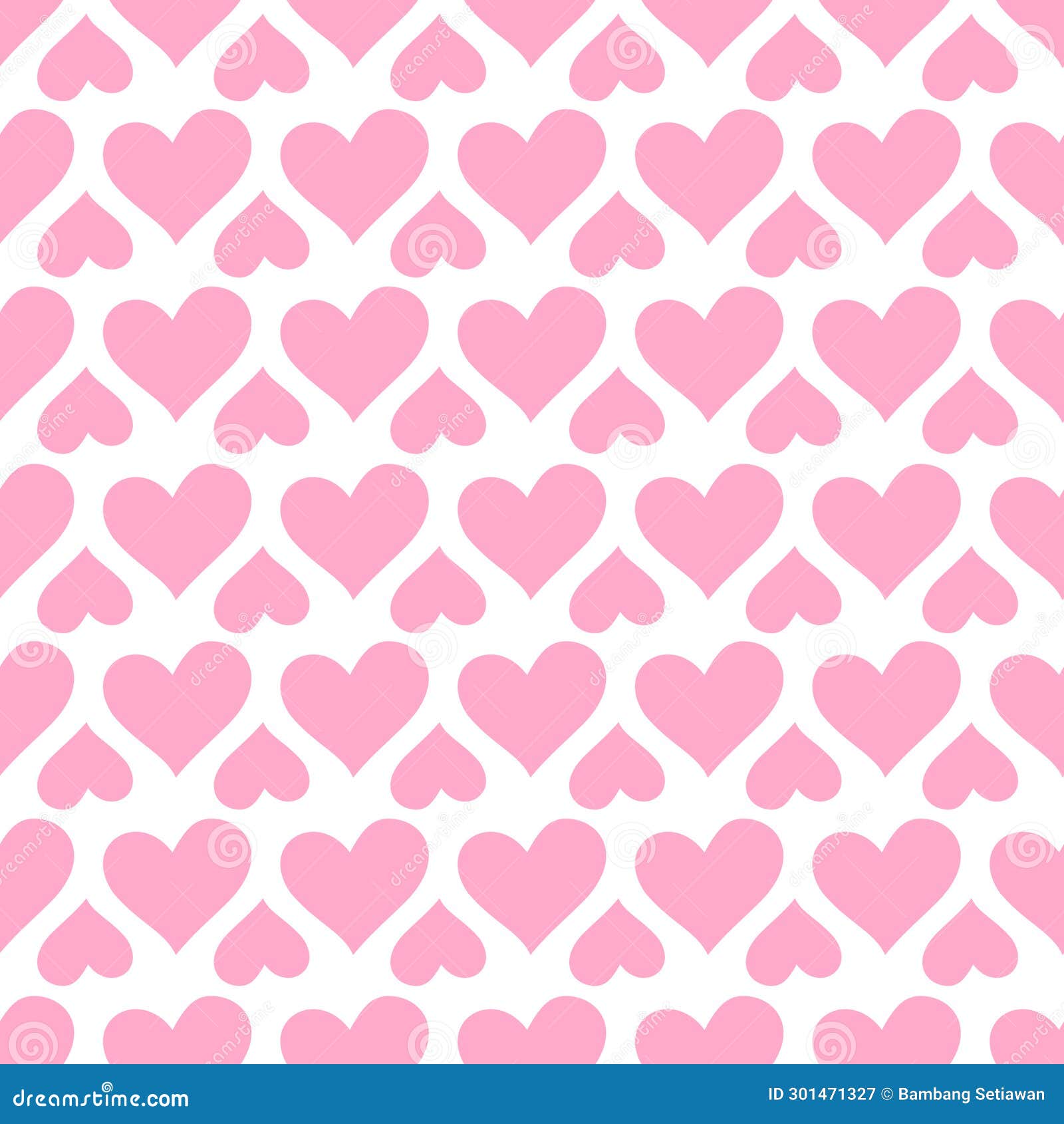 Soft Pink Heart Shape, Love Symbol, Seamless Pattern Design Template ...
