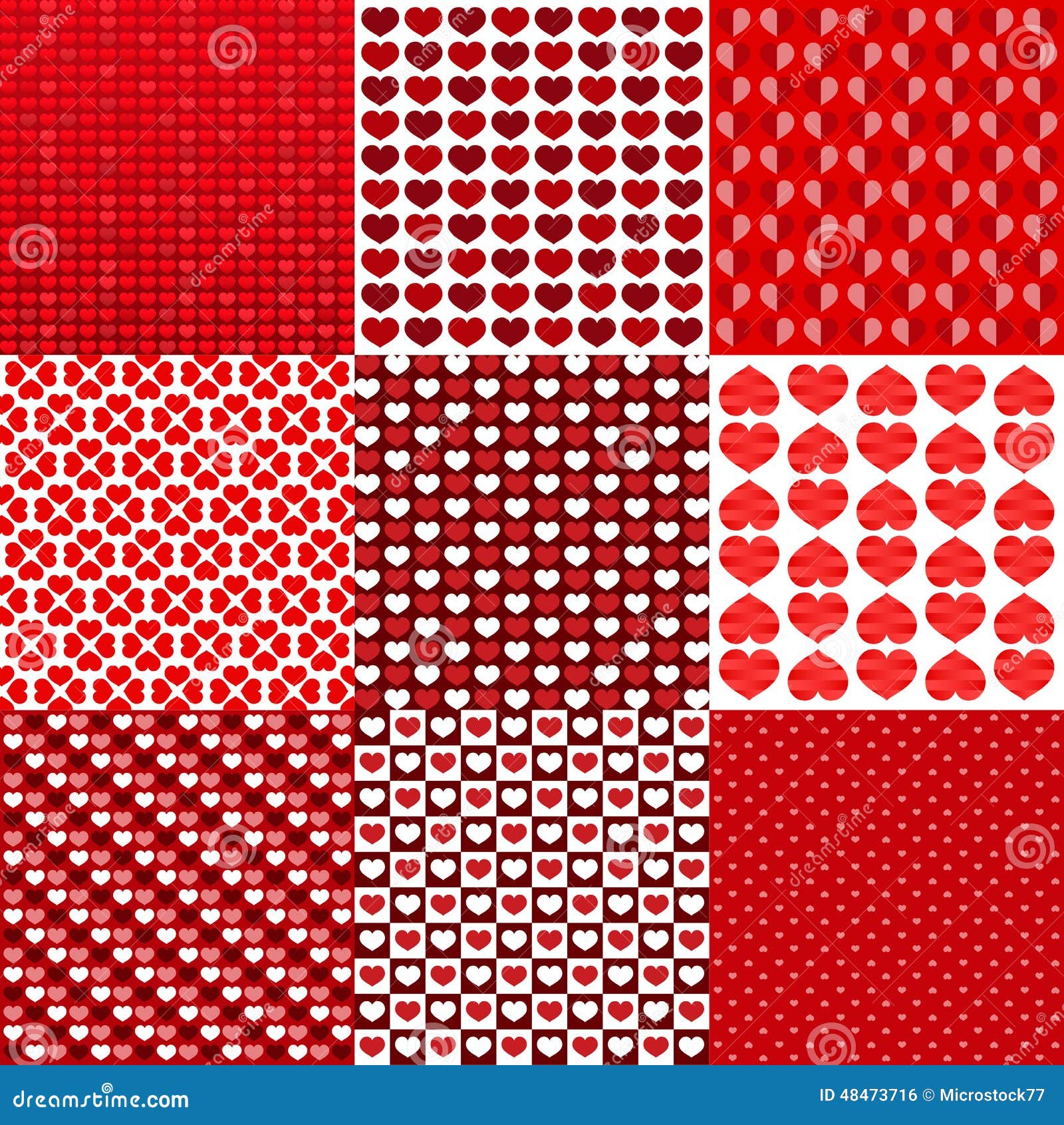 Heart pattern texture set stock vector. Illustration of fashion - 48473716