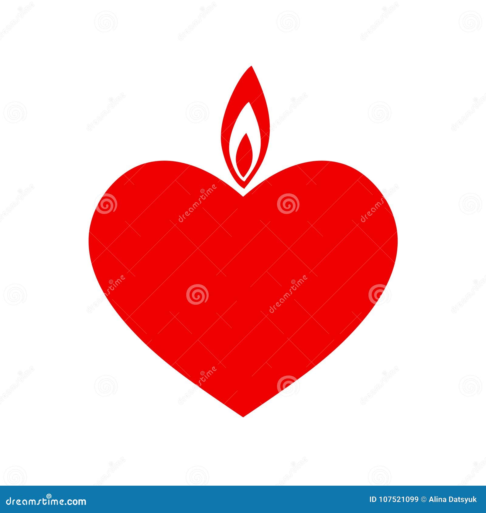 Heart Icon. Heart with Flames Vector. Stock Vector - Illustration of ...