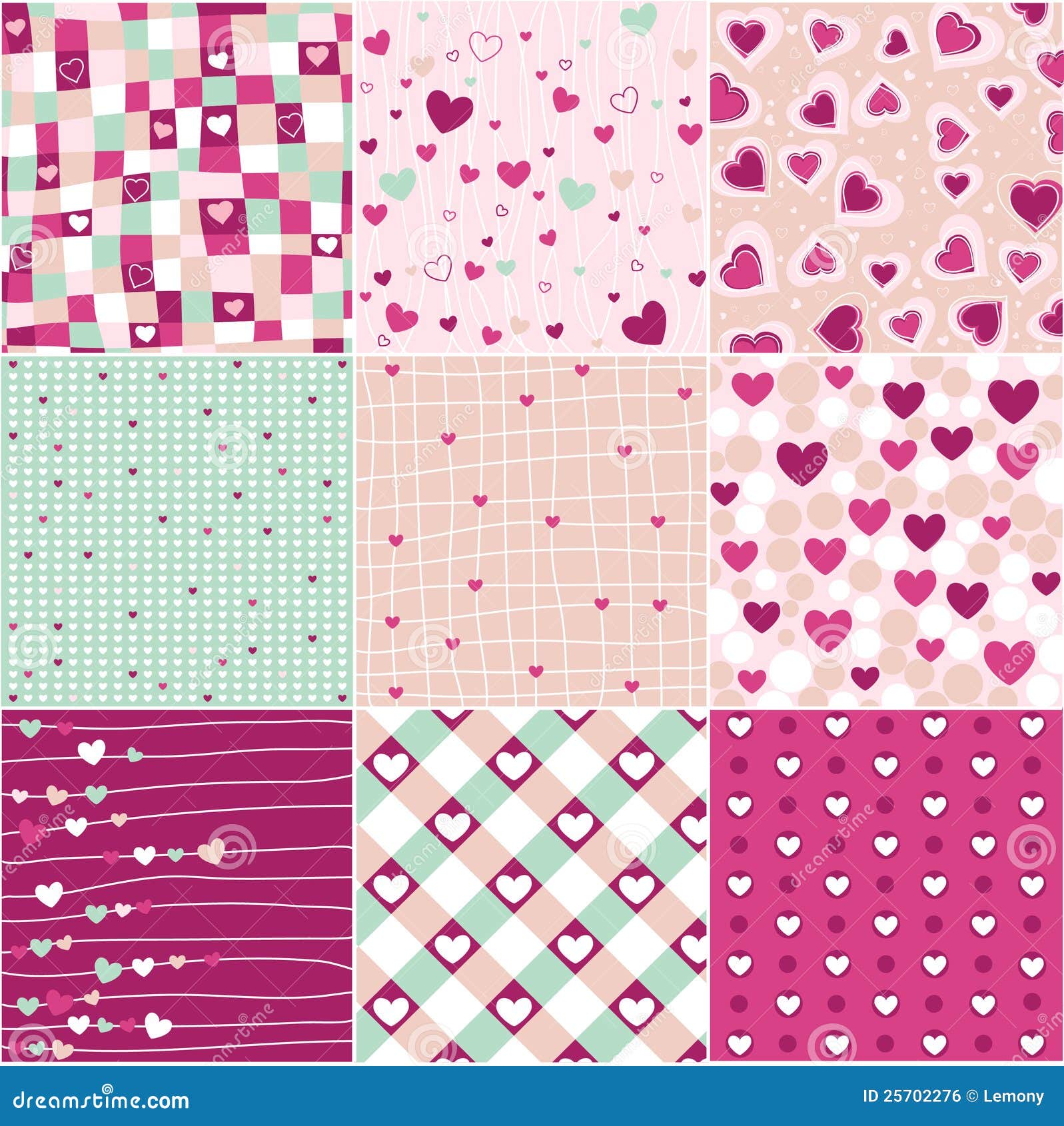 Heart patterns stock vector. Illustration of decor, pink - 25702276