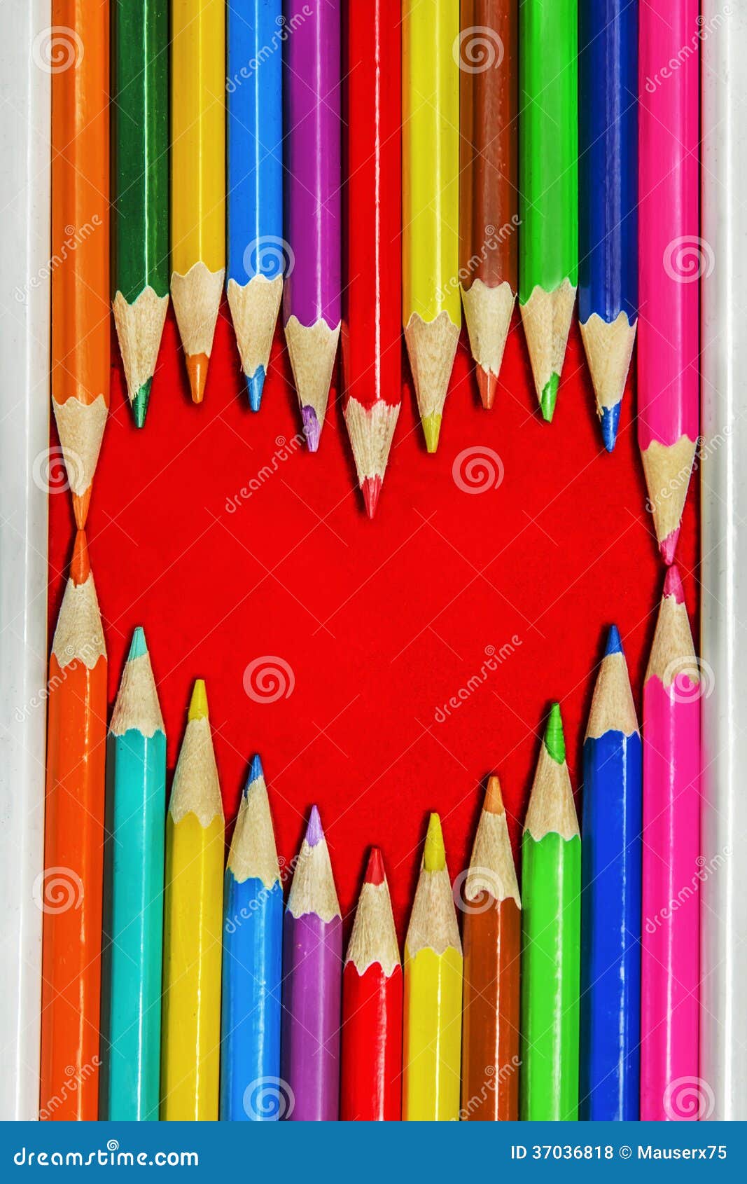 Heart Pencils Shape stock photo. Image of painting, macro - 37036818