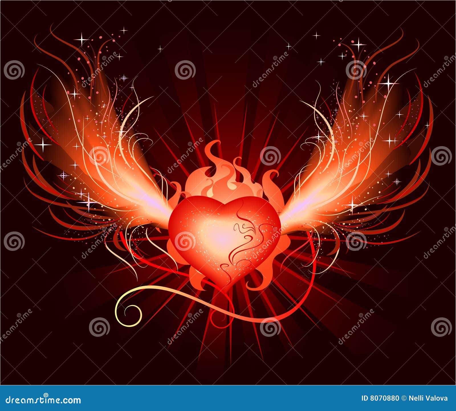 Phoenix Heart Logo Design. Vector Illustration | CartoonDealer.com ...