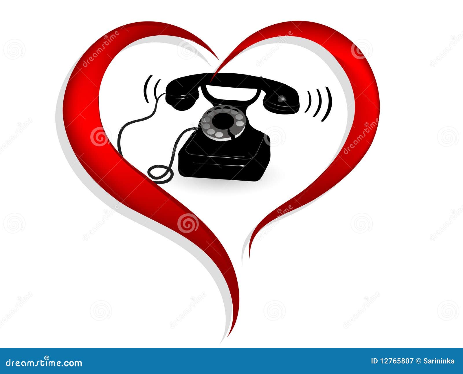 Heart with phone stock vector. Illustration of concept - 12765807