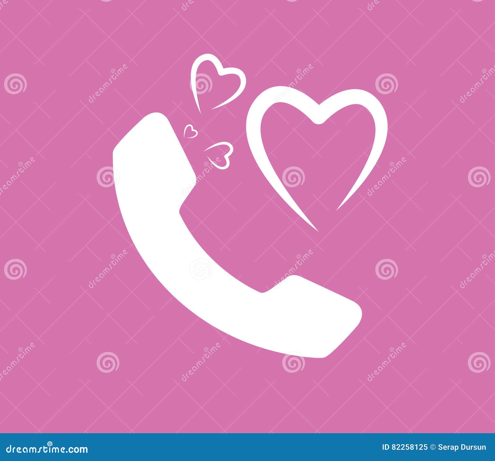 Heart and Phone Icon stock illustration. Illustration of flat - 82258125