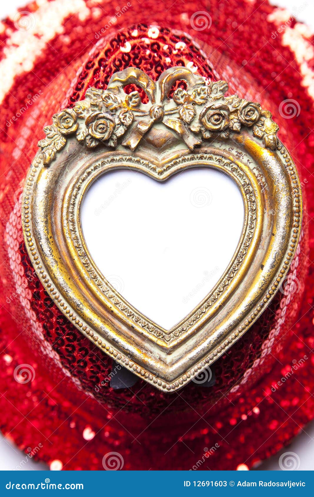 Heart Picture Frame On Gold Background Stock Photography ...