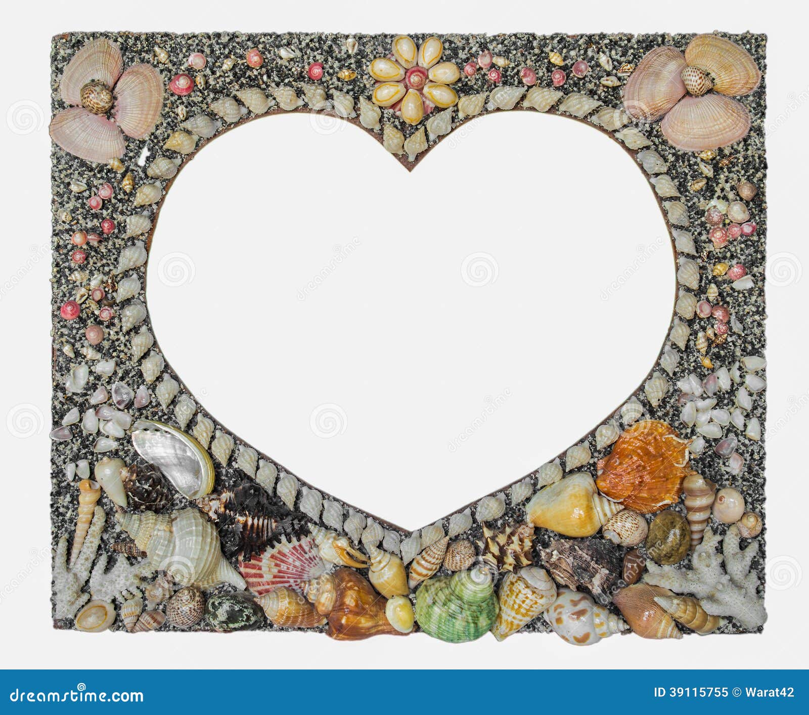 Heart Picture Frame Which Decorated by Shell Stock Image - Image of ...