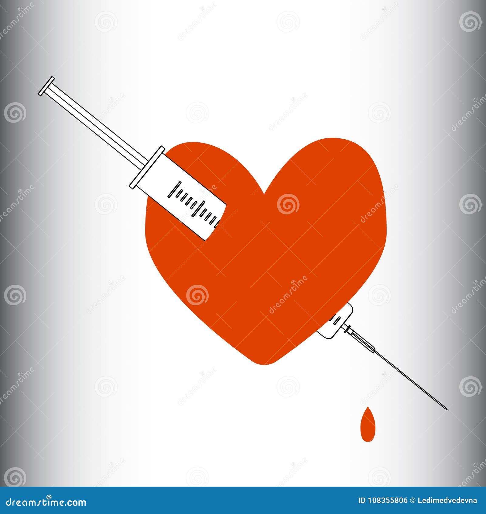 Heart Pierced with a Syringe. Obsession, Love, Passion, Dependence ...