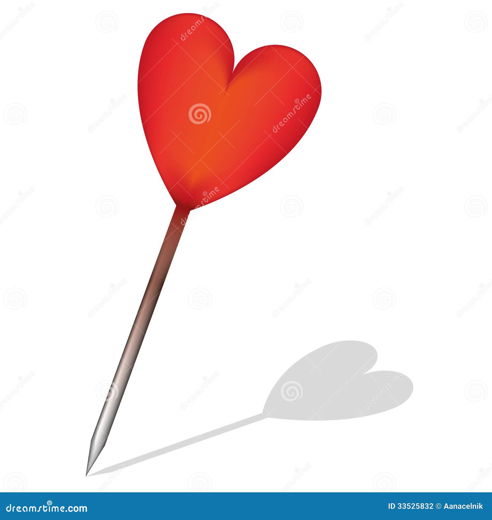 Heart - pin stock vector. Illustration of original, beautiful - 33525832