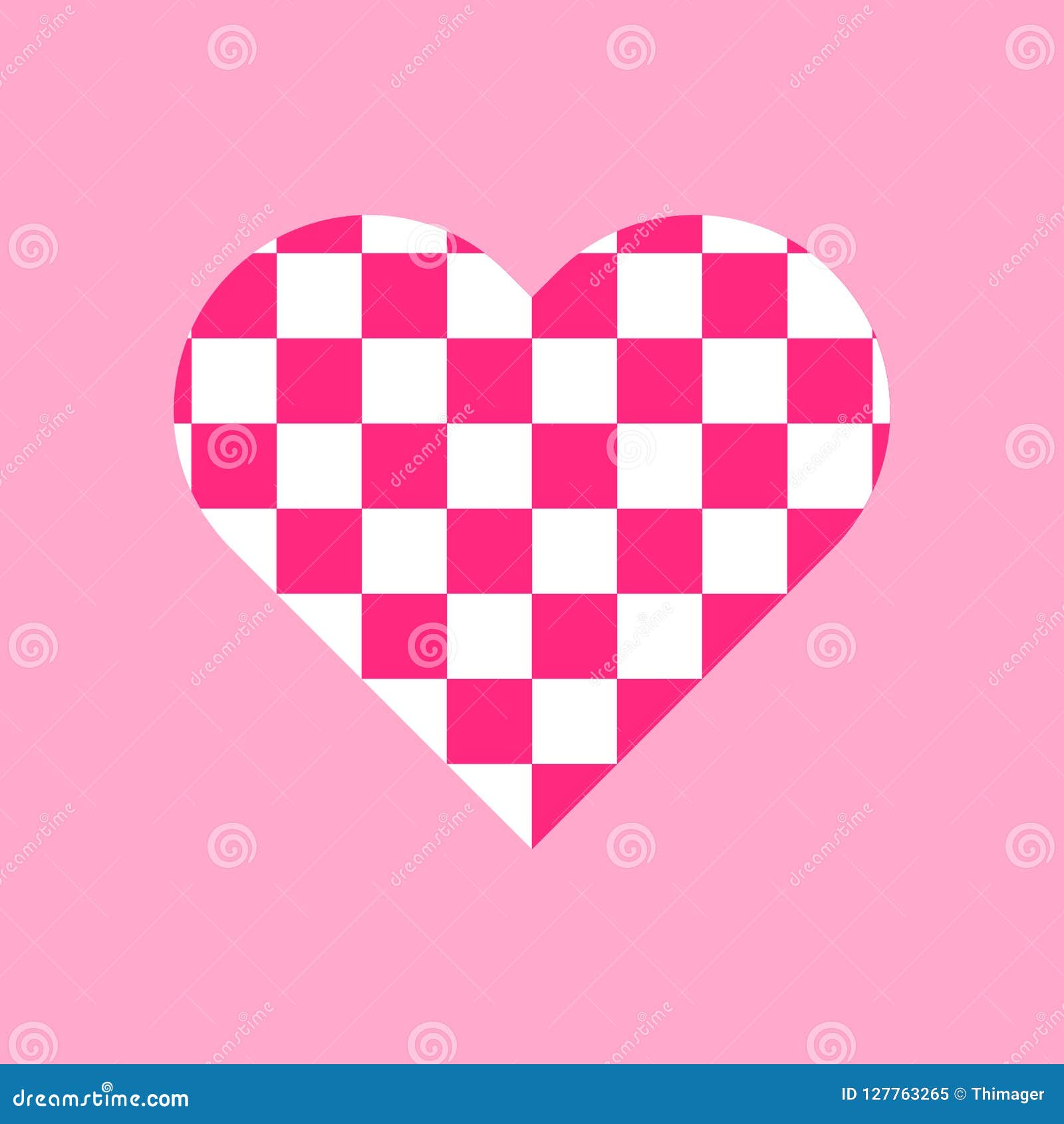 Square Pattern on Heart Symbol. Stock Illustration - Illustration of ...