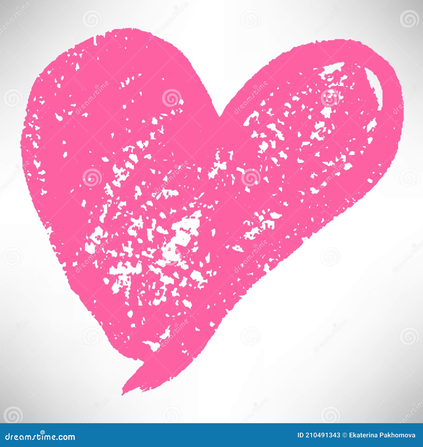 Pink Hand Drawn Heart. Cute Icon Isolated on White Stock Vector ...
