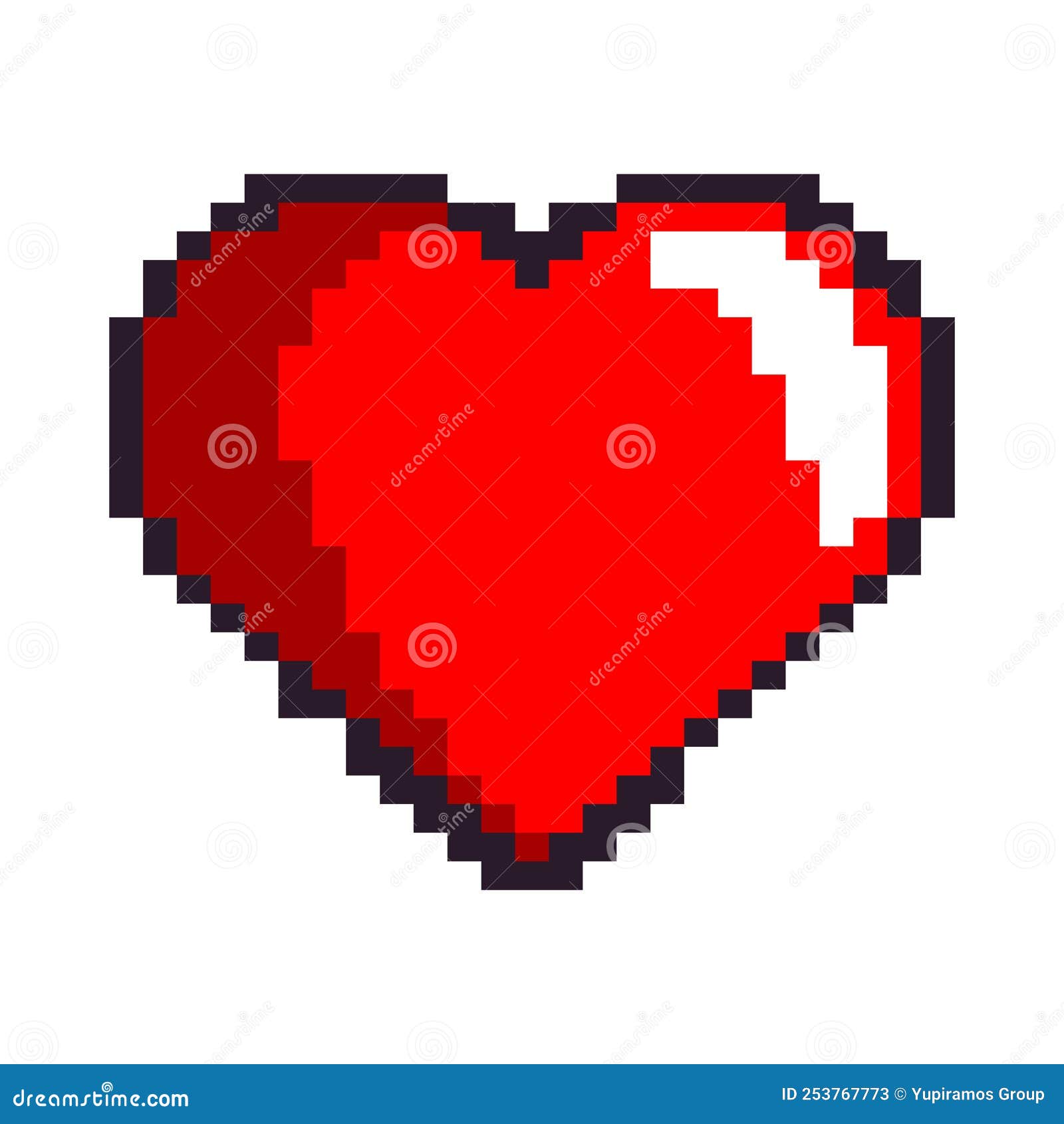 Heart pixel art stock vector. Illustration of vector - 253767773