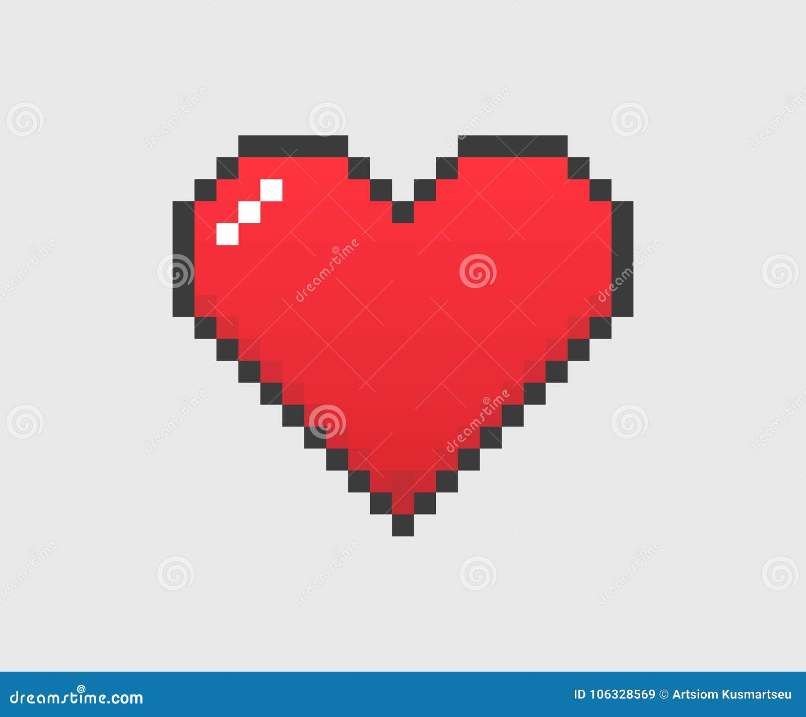 Heart pixel vector stock vector. Illustration of background - 106328569