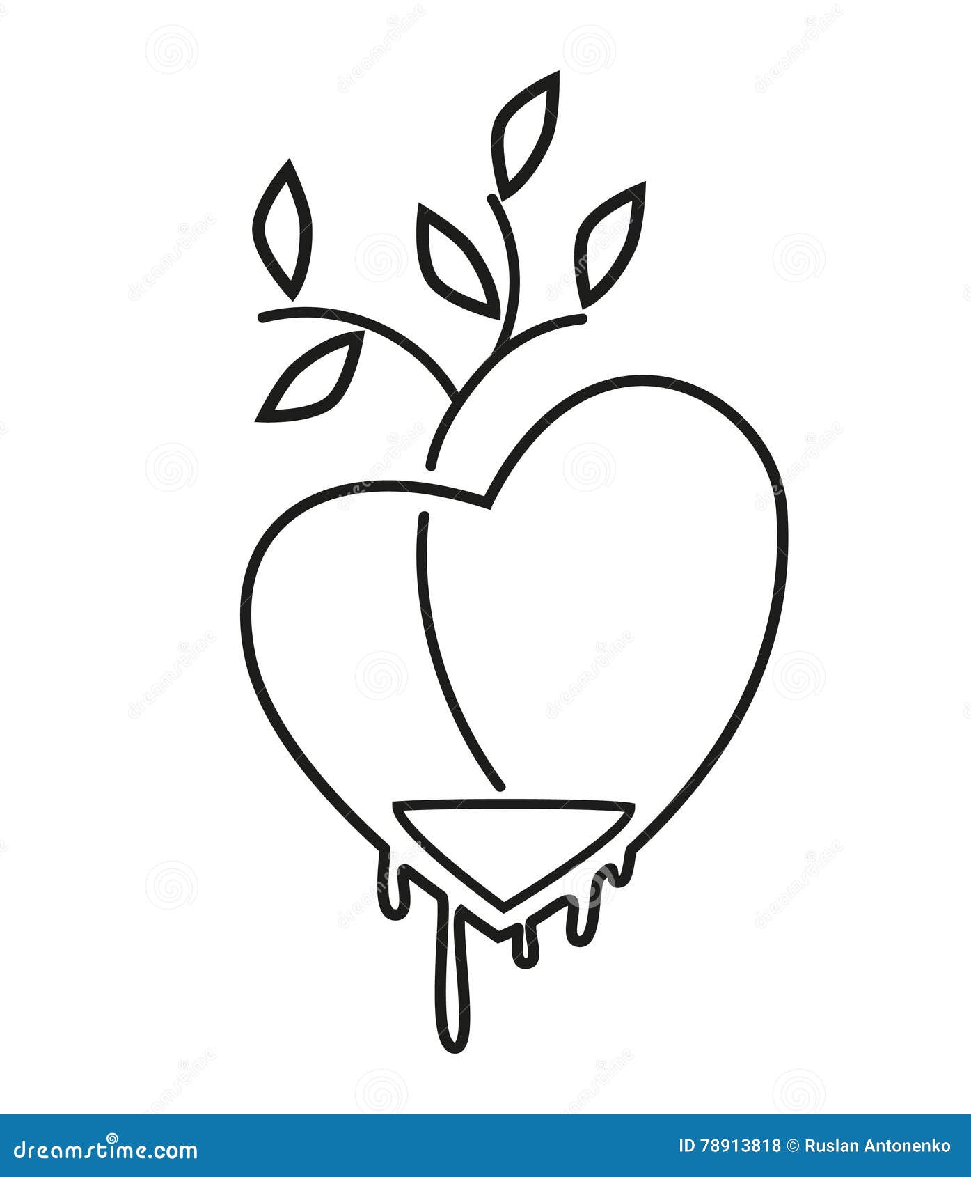 Heart and the plant stock vector. Illustration of care - 78913818