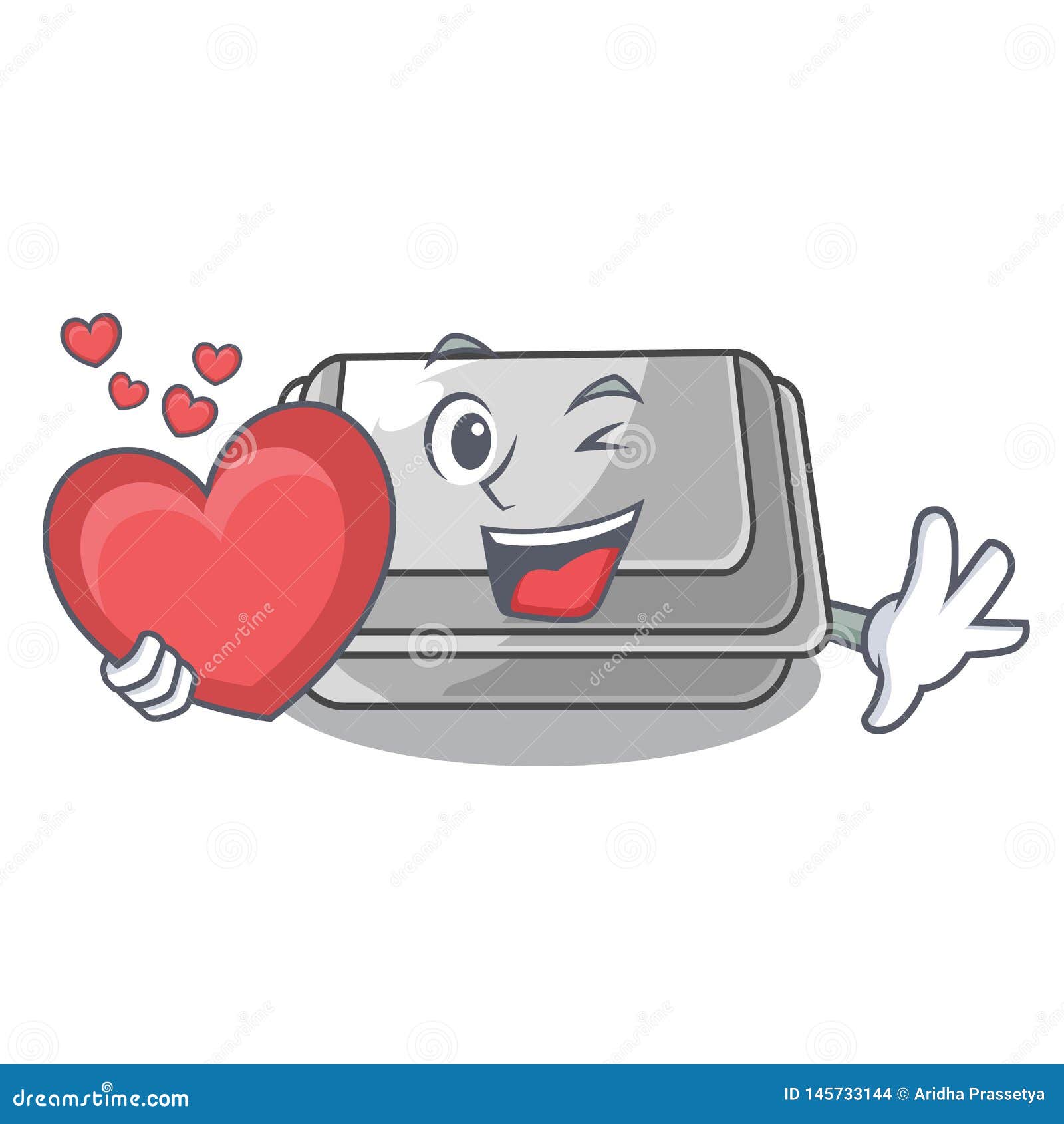 With Heart Plastic Box in the Cartoon Table Stock Vector - Illustration ...