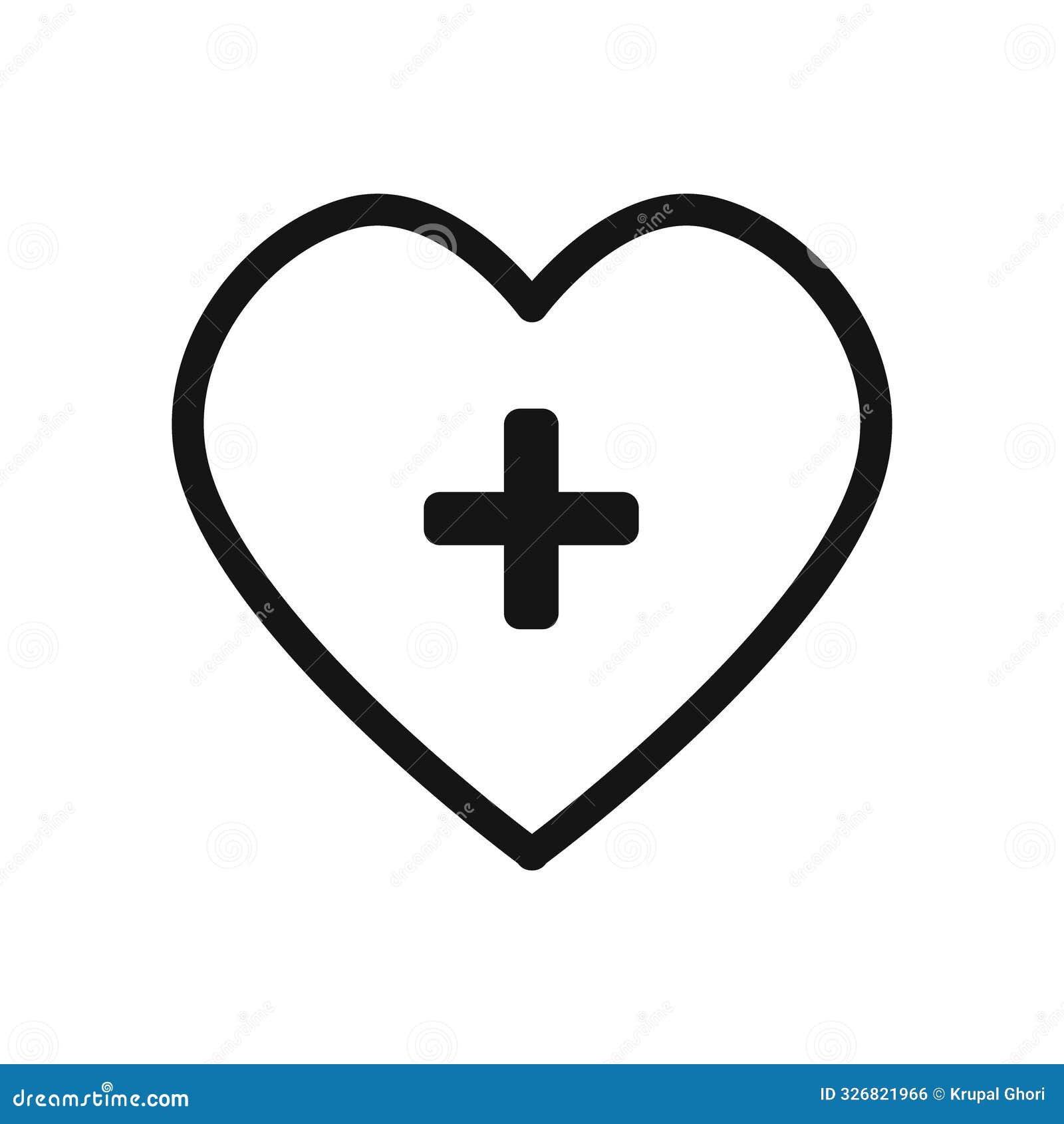 Heart Plus Icon Linear Vector Graphics Sign Stock Vector - Illustration ...