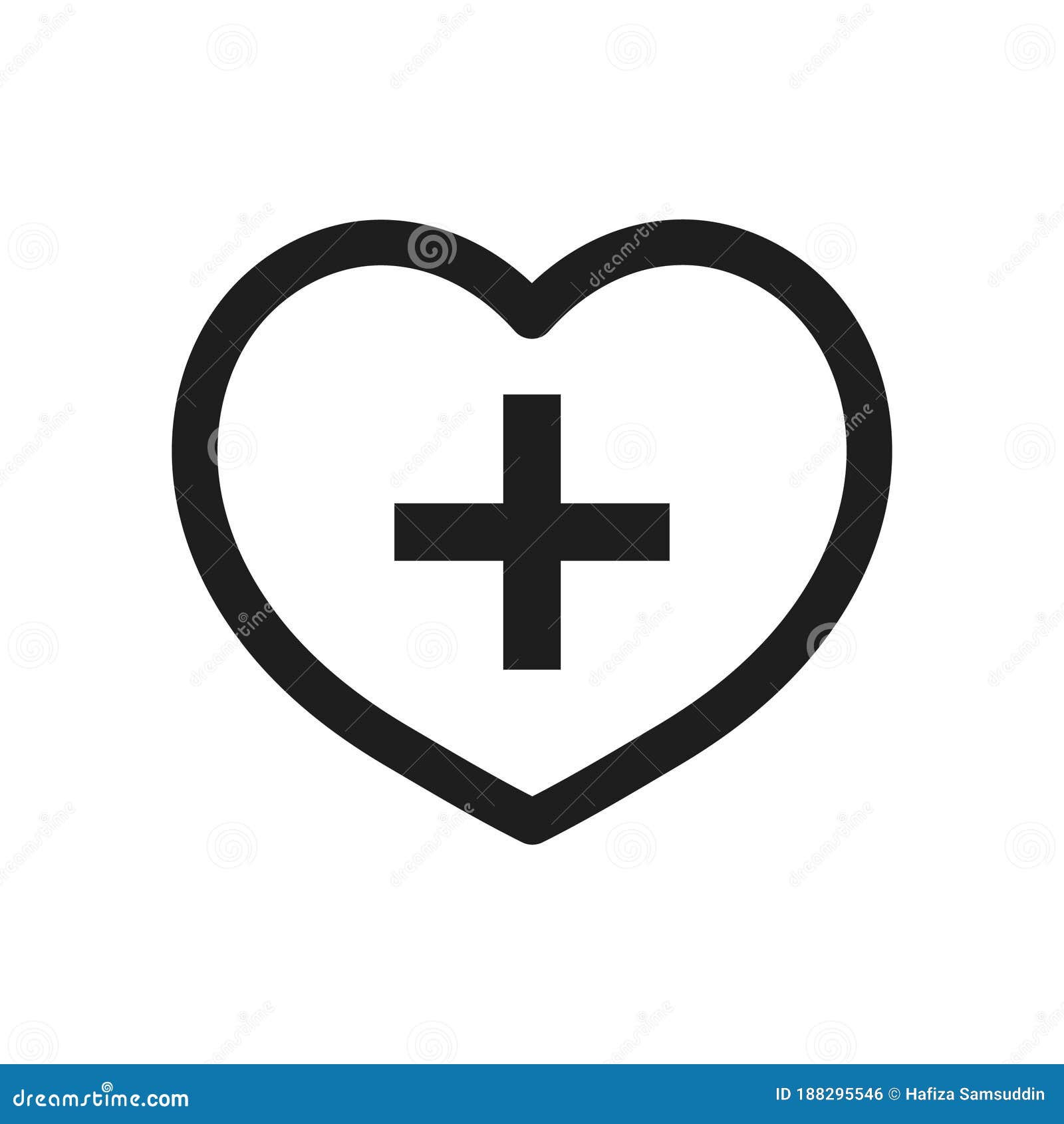 Heart with Plus Sign. Vector Illustration Decorative Design Stock ...