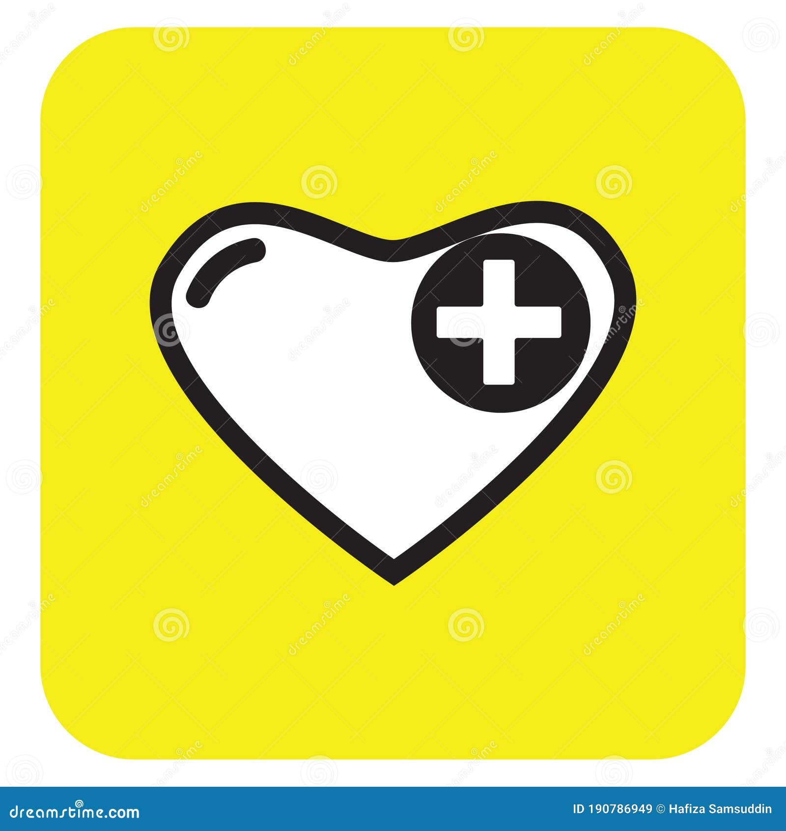 Heart with Plus Sign. Vector Illustration Decorative Design Stock ...