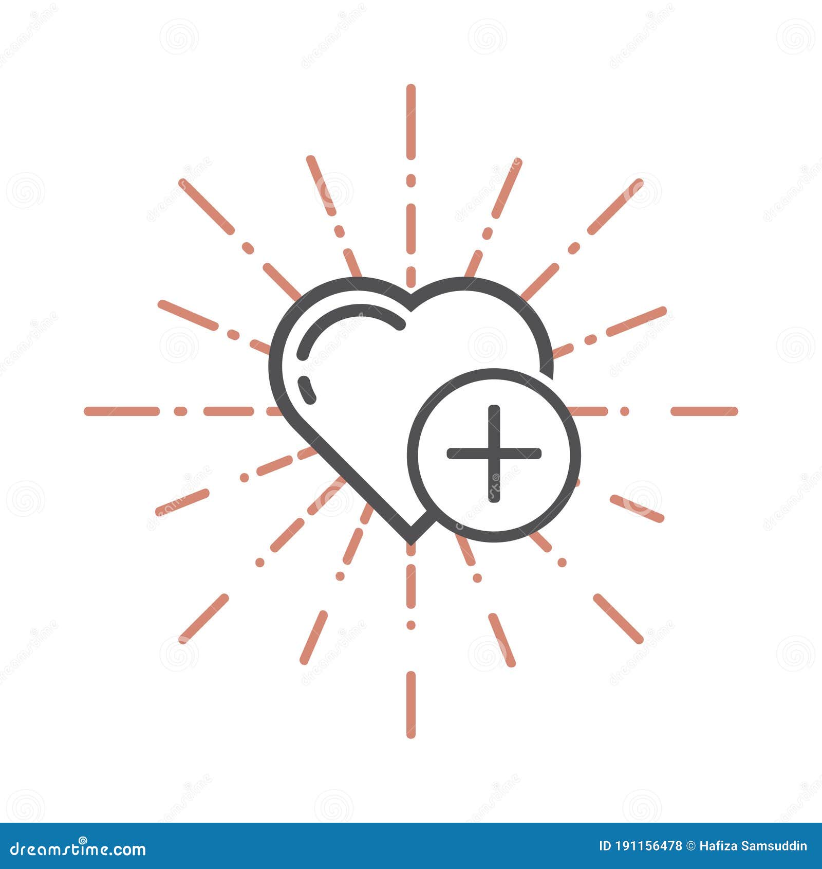 Heart and a Plus Sign. Vector Illustration Decorative Design Stock ...