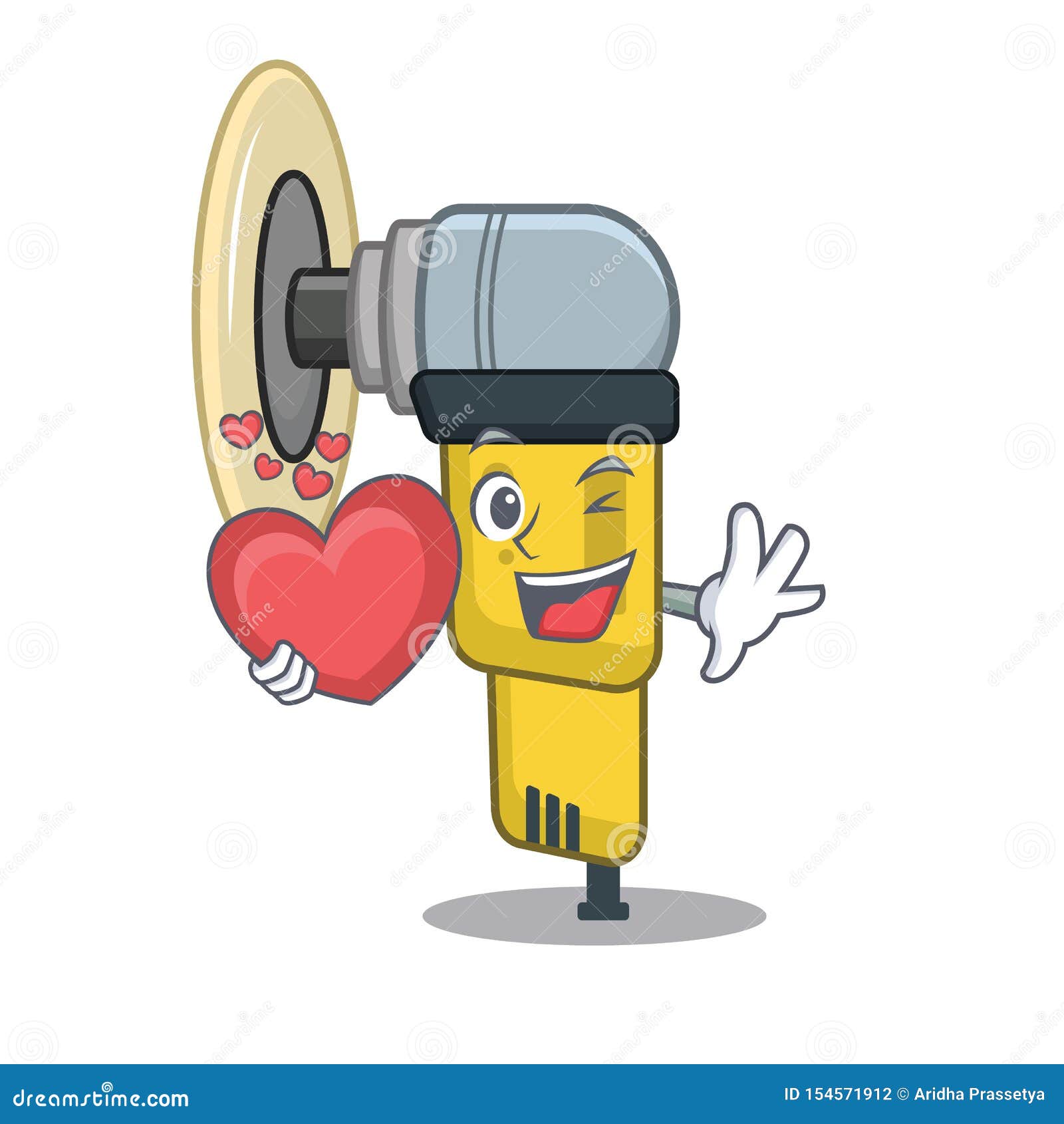 With Heart Pneumatic Sander Isolated with the Cartoon Stock Vector ...