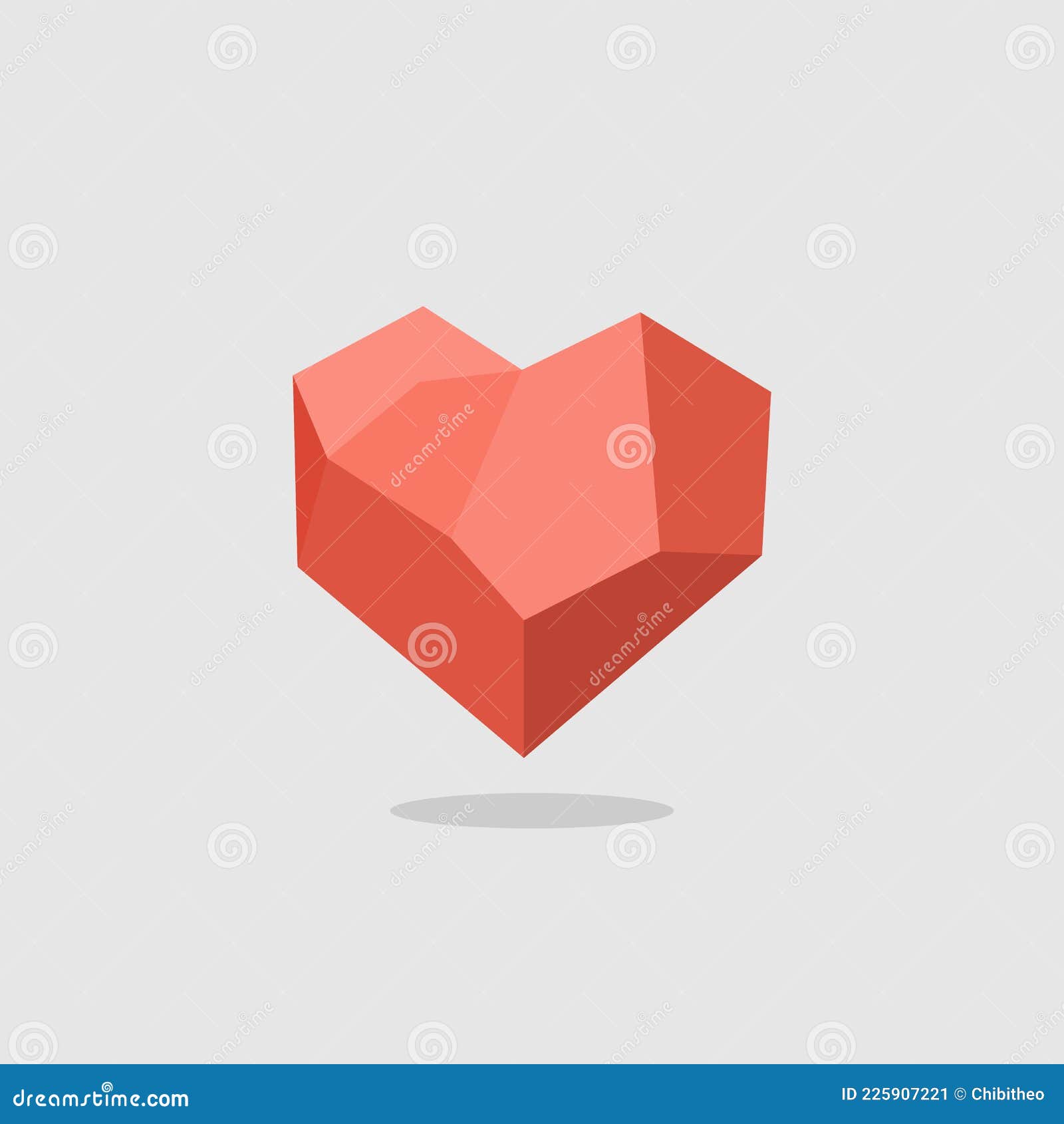 Heart Polygon Art Image. Love 3d Logo Vector Illustration Stock Vector ...