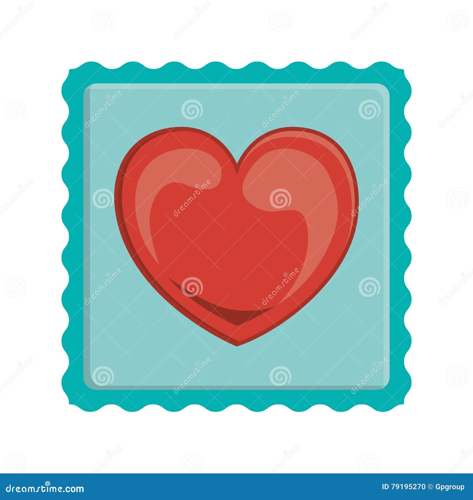 Heart post stamp stock vector. Illustration of romantic - 79195270