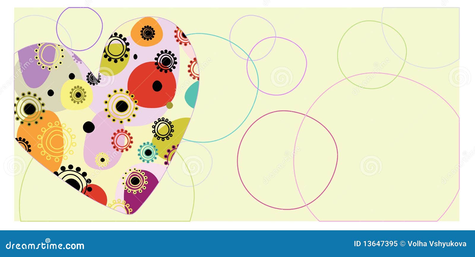 Heart postcard stock vector. Illustration of design, symbol - 13647395