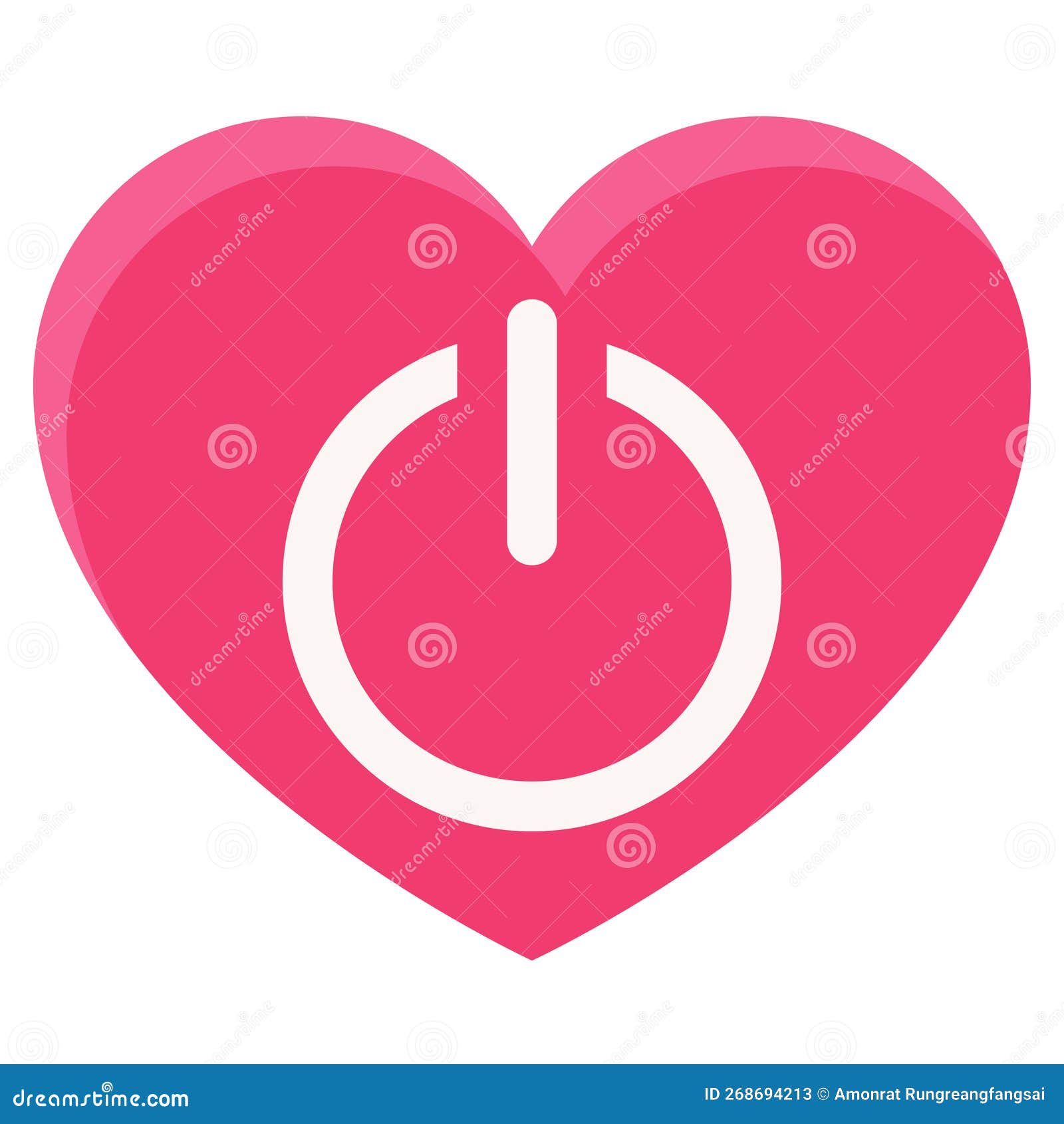 Heart with Power Symbol Icon, Love and Heart Vector Stock Vector ...