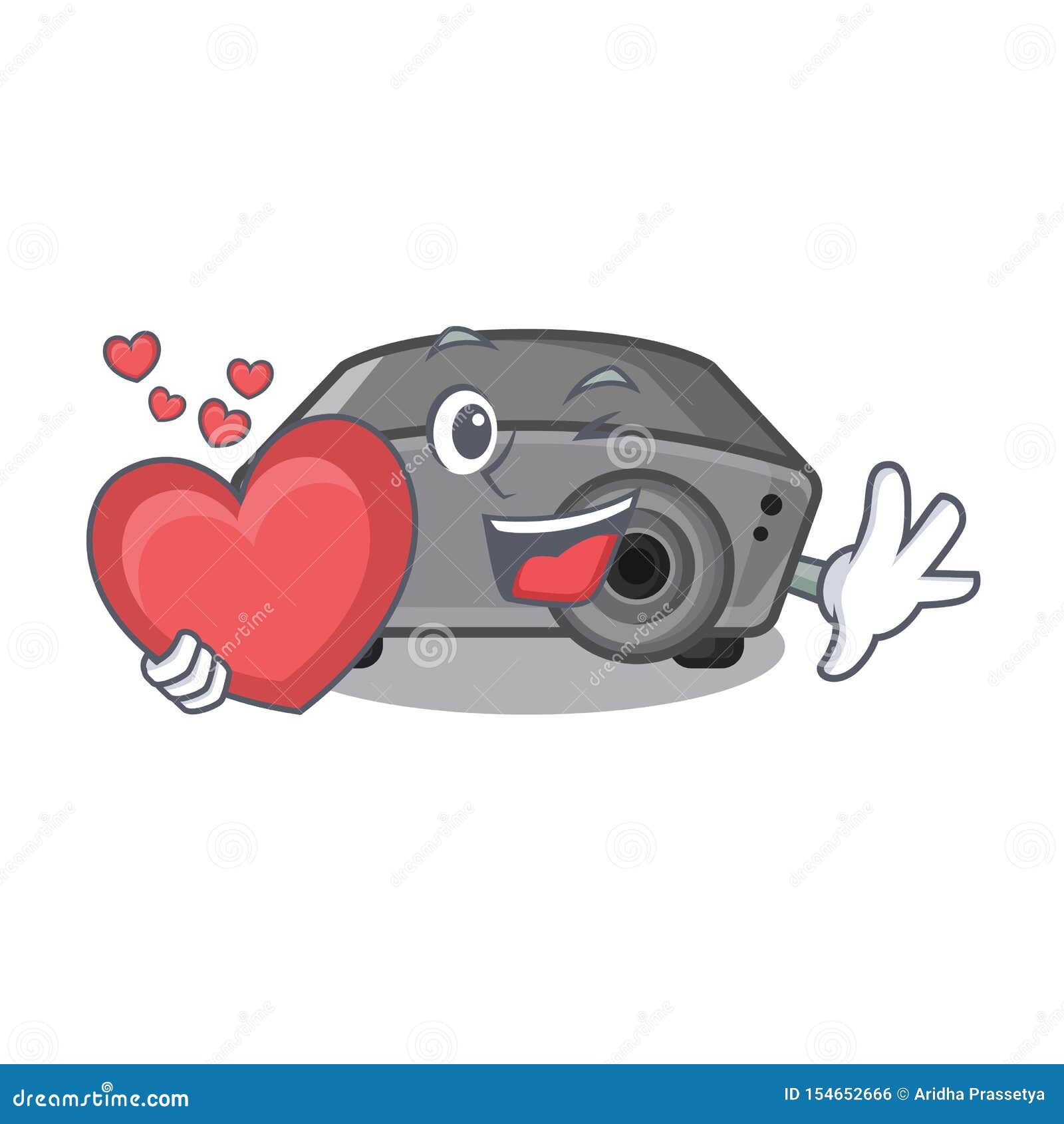 With Heart Projector in the a Cartoon Shape Stock Vector - Illustration ...