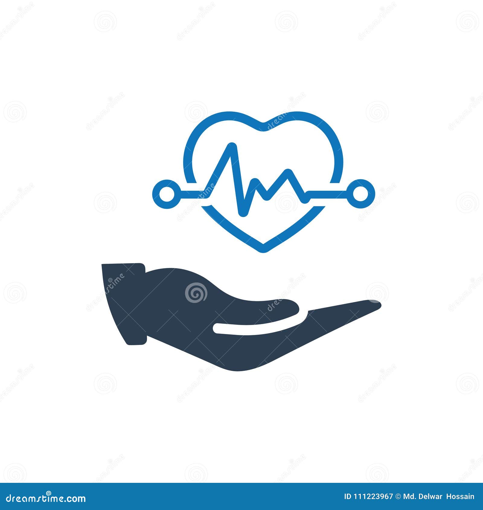 Heart Protection Icon stock vector. Illustration of heart - 111223967