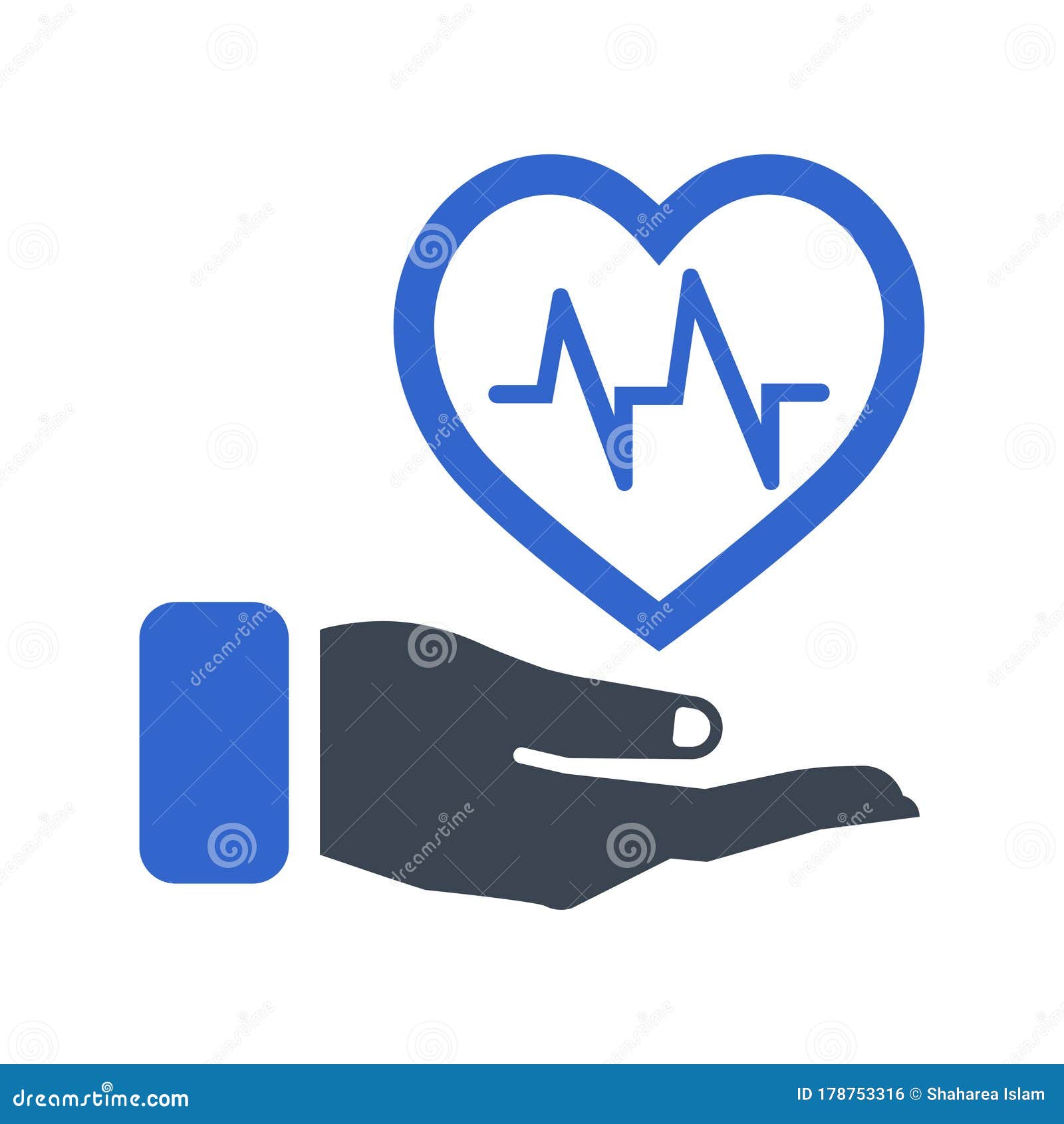 Heart Protection Icon stock vector. Illustration of care - 178753316
