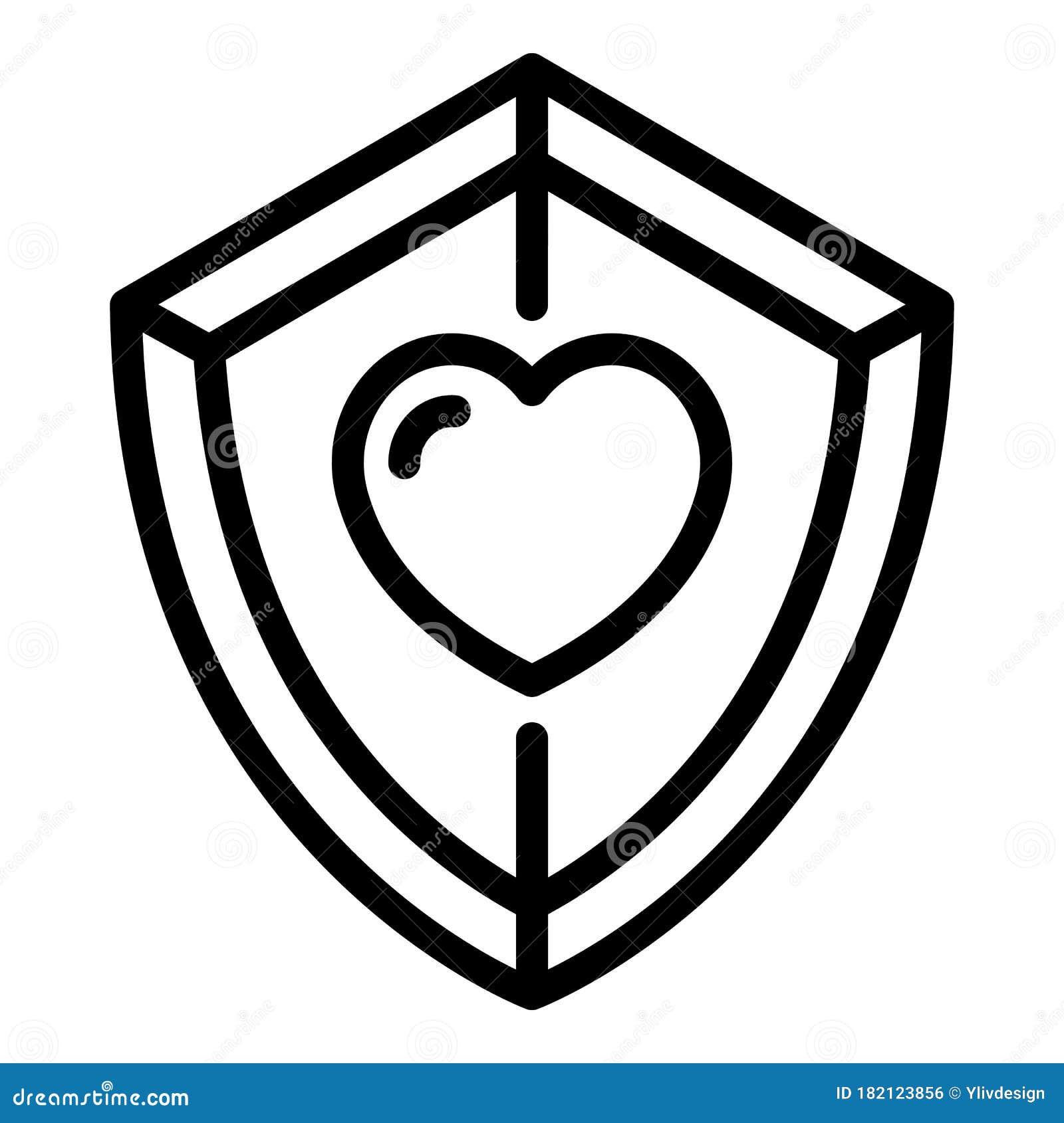 Heart Protection Icon, Outline Style Stock Vector - Illustration of ...