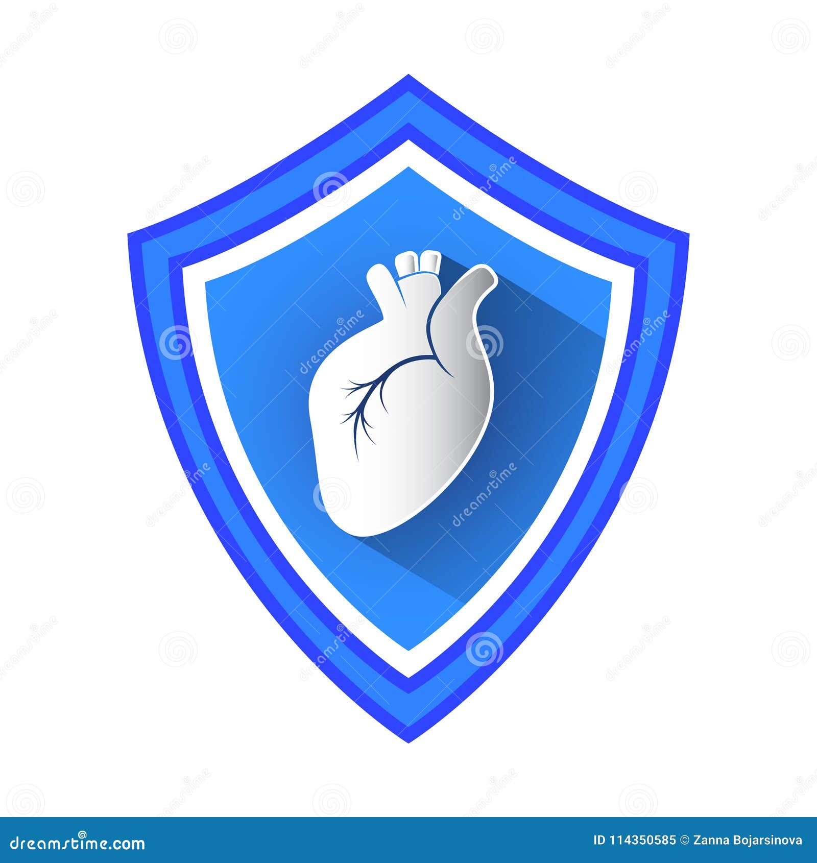 Heart Protection Shield. stock vector. Illustration of cardio - 114350585